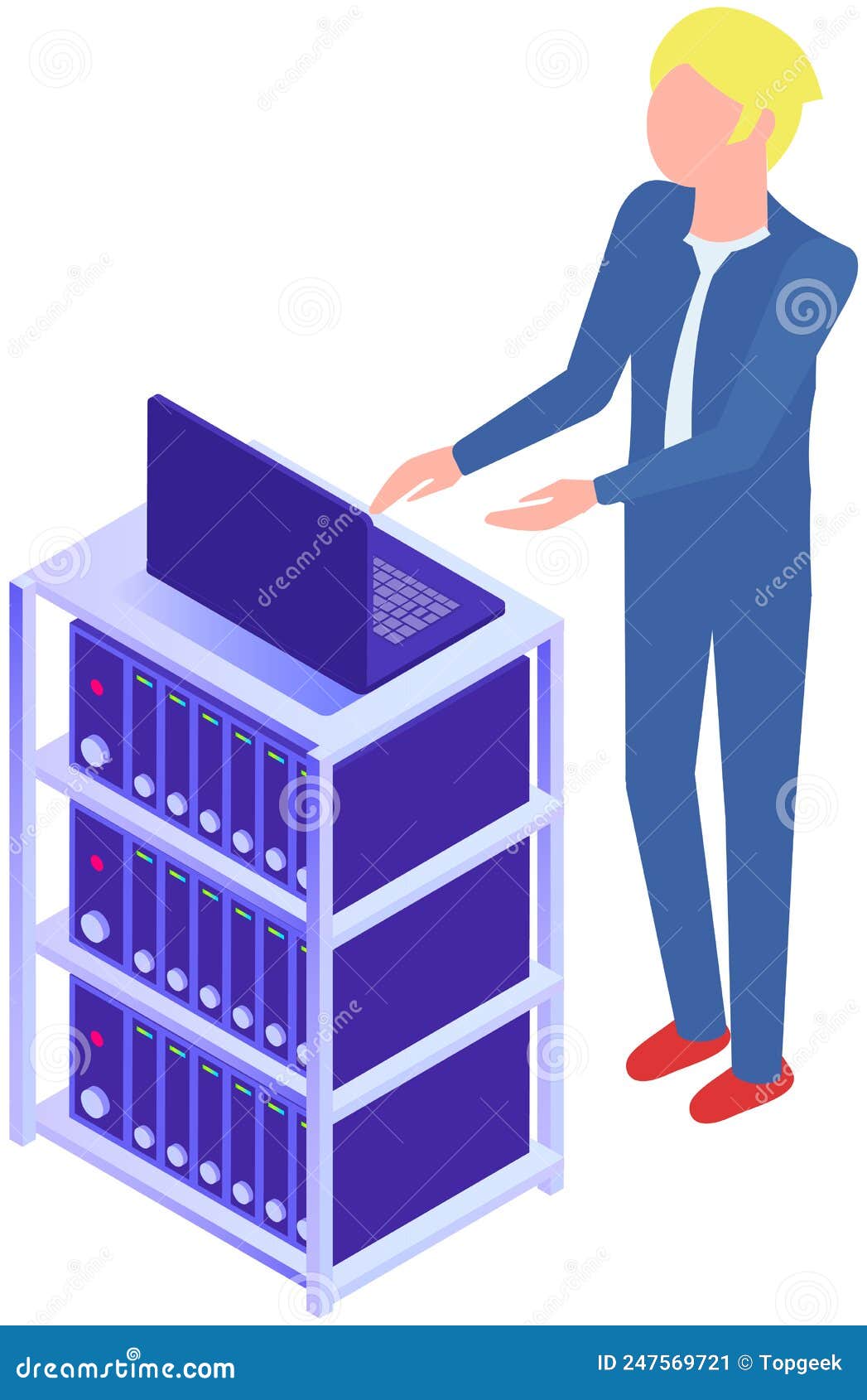 Man Using Computer for Work or Chat. Internet Communication Concept ...