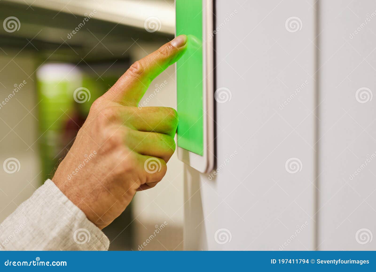 Man Using Control Panel in Storage Unit Close Up Stock Photo - Image of ...