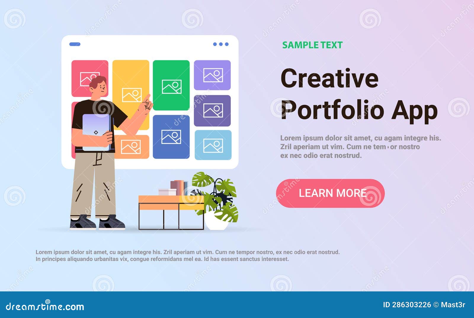 Man Using Creative Portfolio App on Computer Screen Visual Design ...