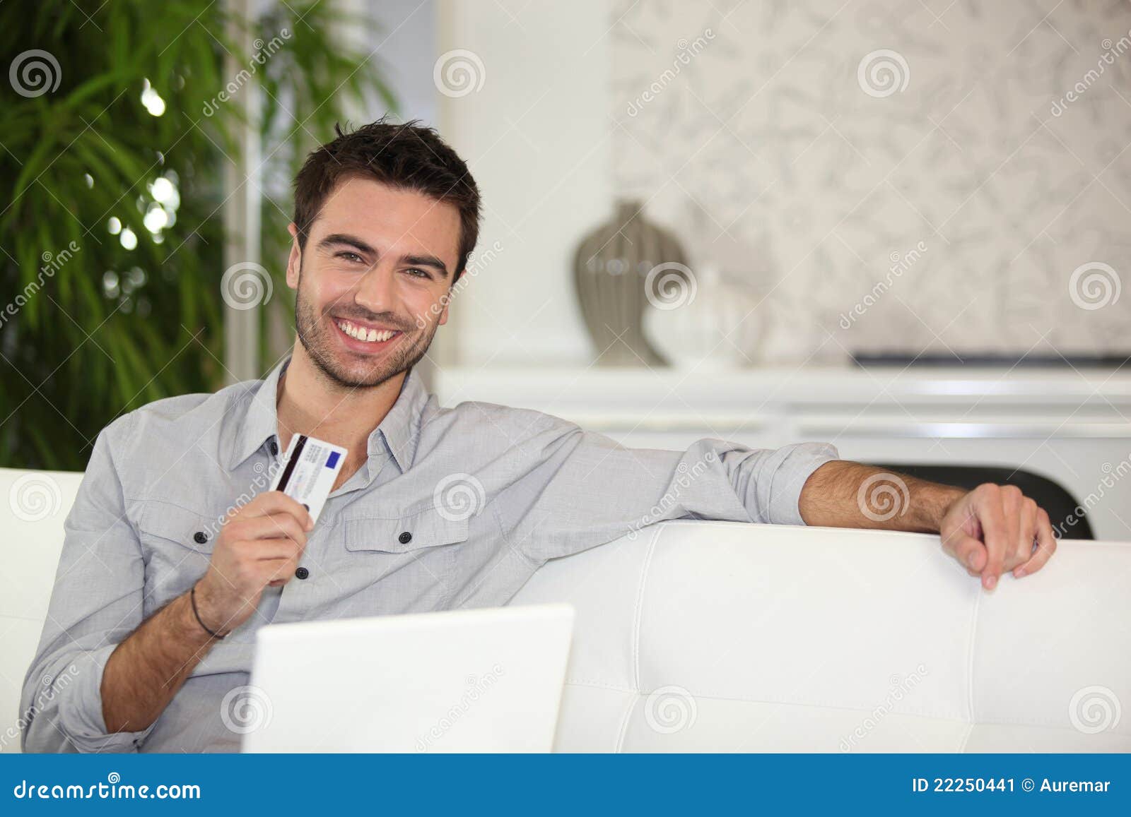 Man Using Credit Card Online Stock Image - Image of computer, bill ...