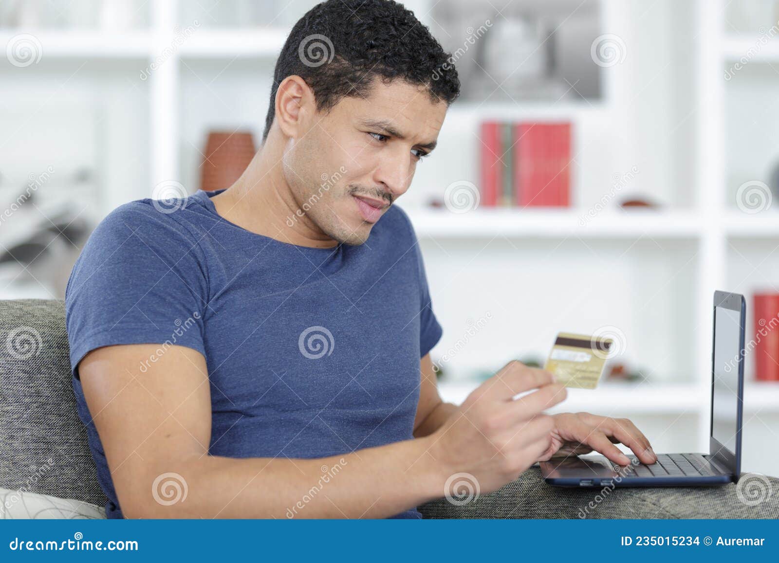 Man Using Credit Card for Online Shoping Stock Photo - Image of ...