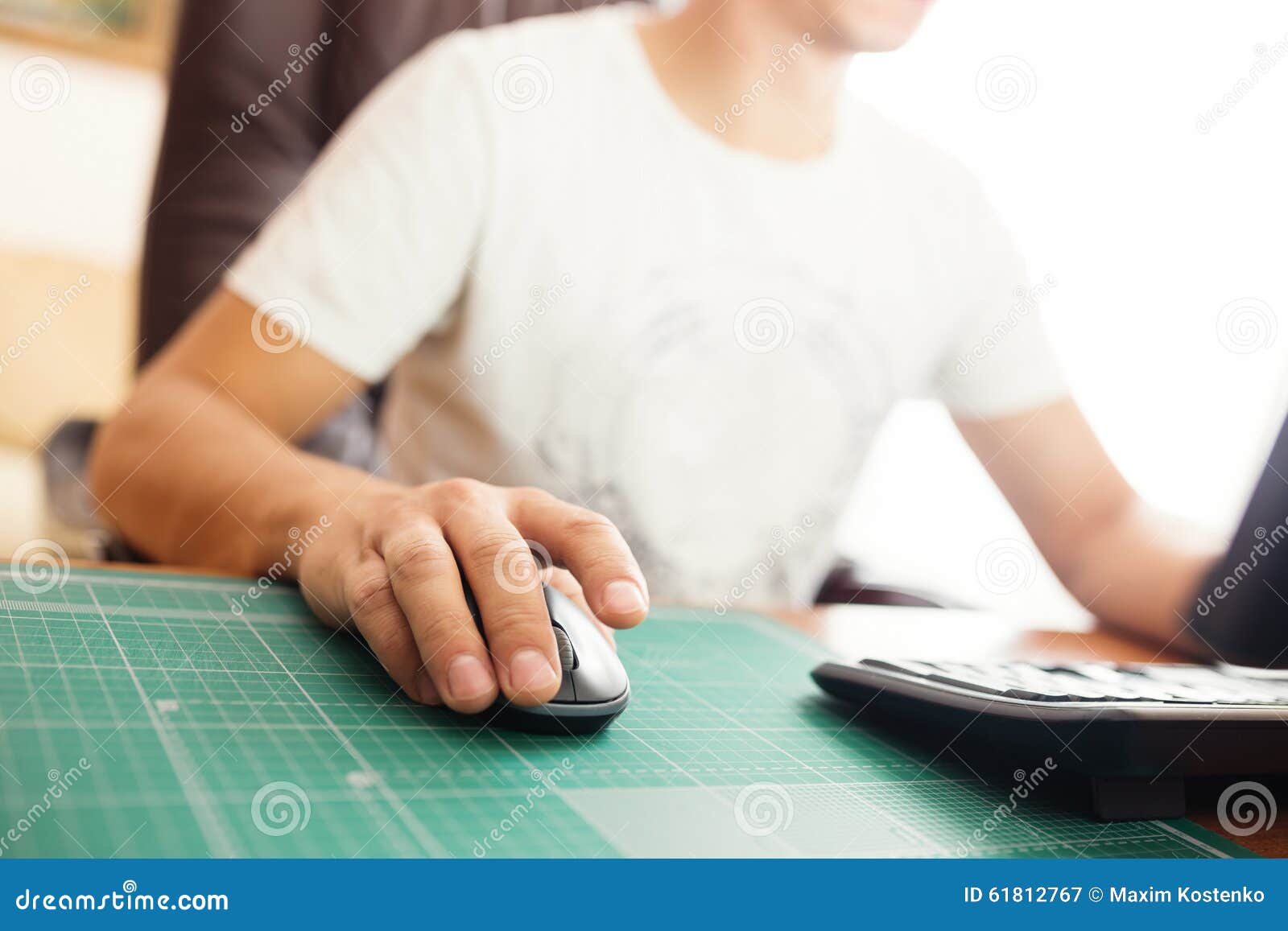 Man using desktop pc stock image. Image of colleague - 61812767
