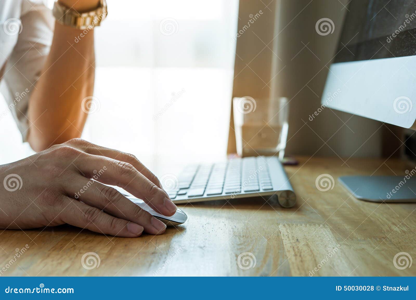 Man Using Desktop Pc Computer Stock Photo - Image of equipment ...