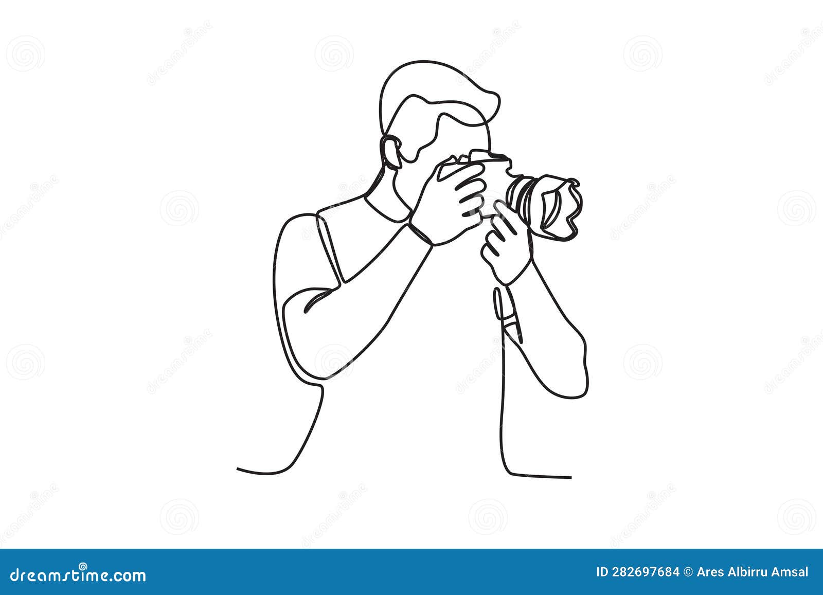 A Man Using a Digital Camera Stock Vector - Illustration of photograph ...