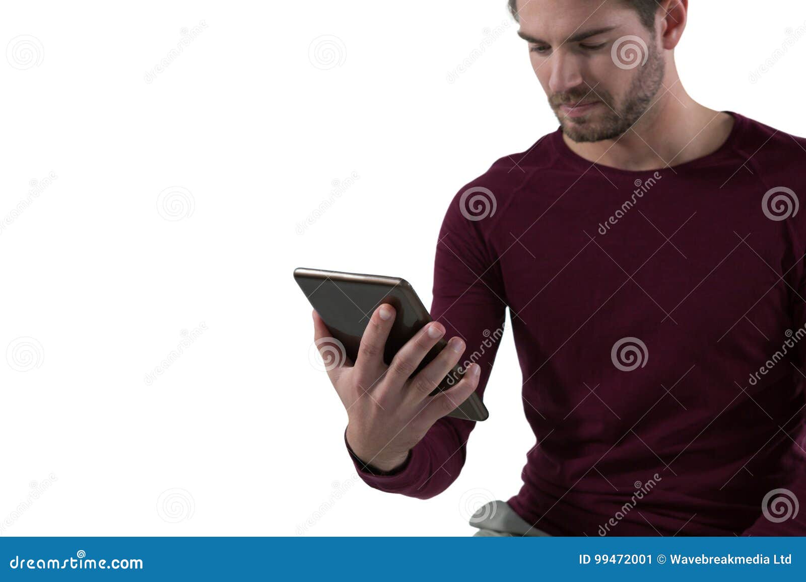 Man using digital tablet stock image. Image of casual - 99472001