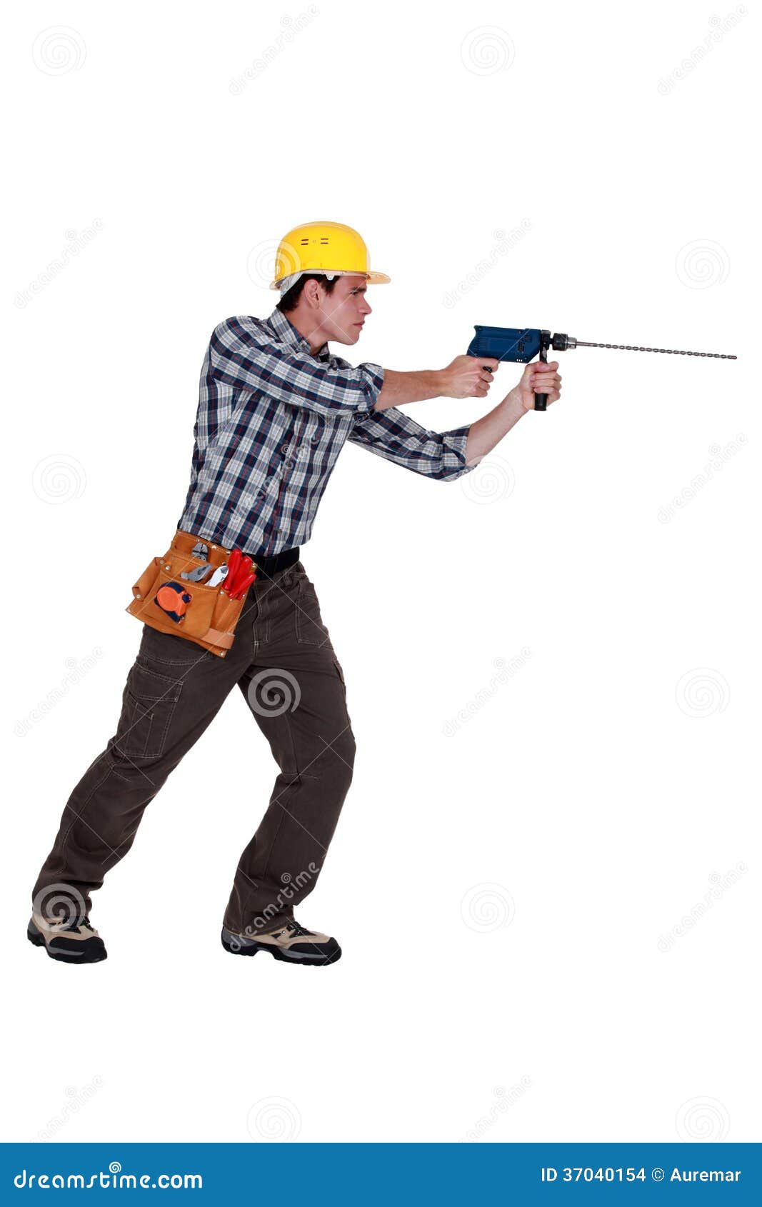 Man using drill stock photo. Image of clipping, metal - 37040154
