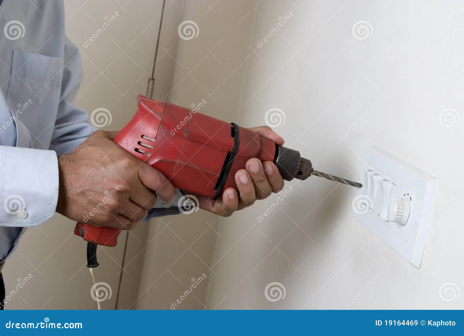 Man using drill machine stock image. Image of drilling - 19164469