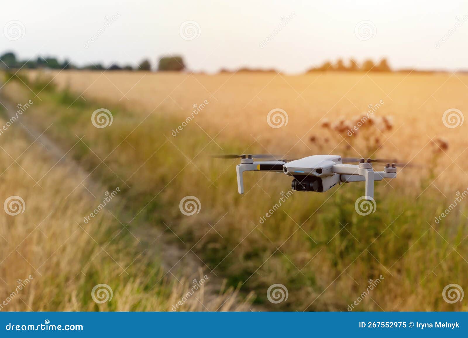 Man Using a Drone with Remote Controller Making Photos and Videos ...