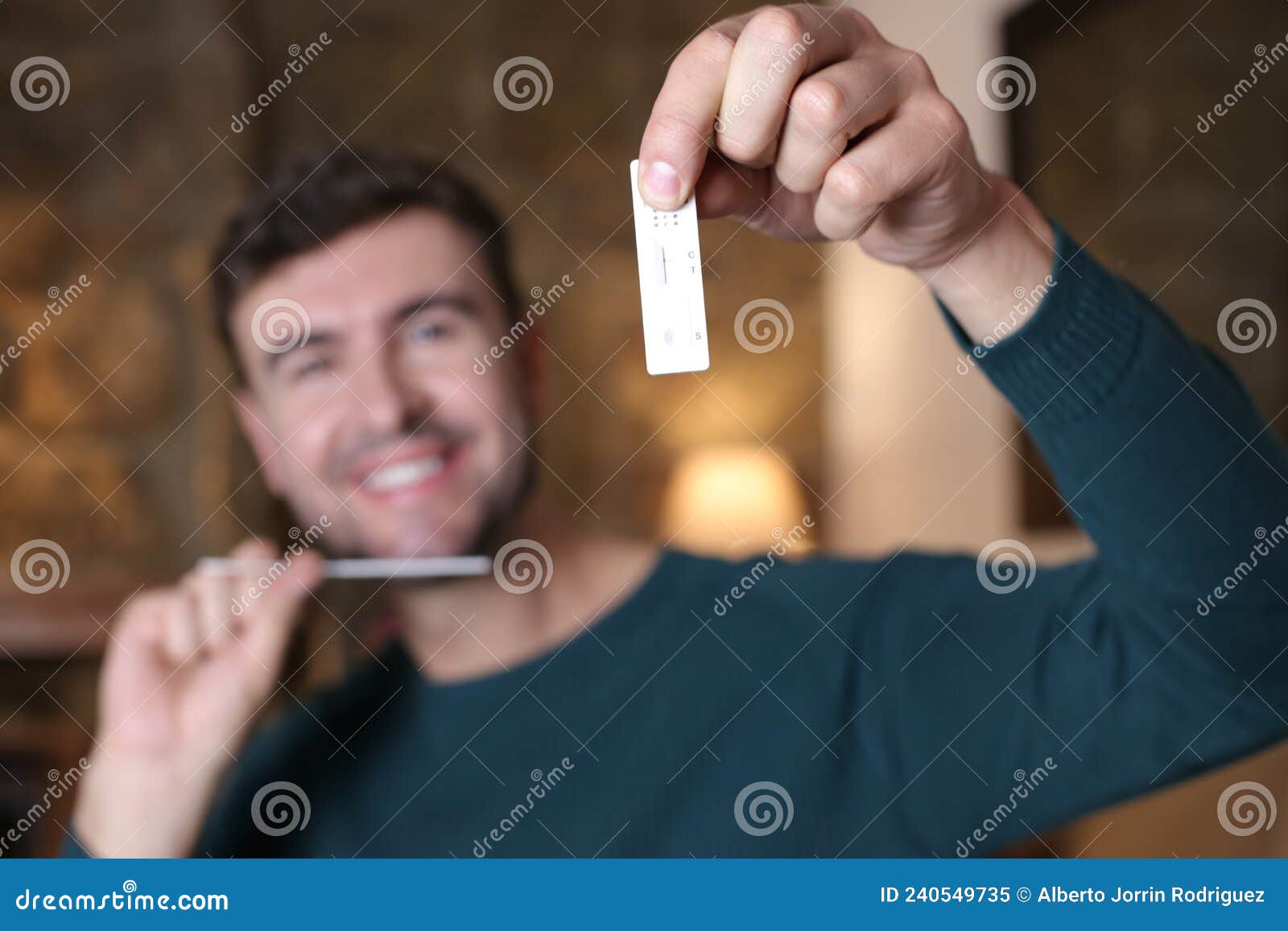 Man Using Easy at Home Antigens Test Stock Image - Image of analysis ...