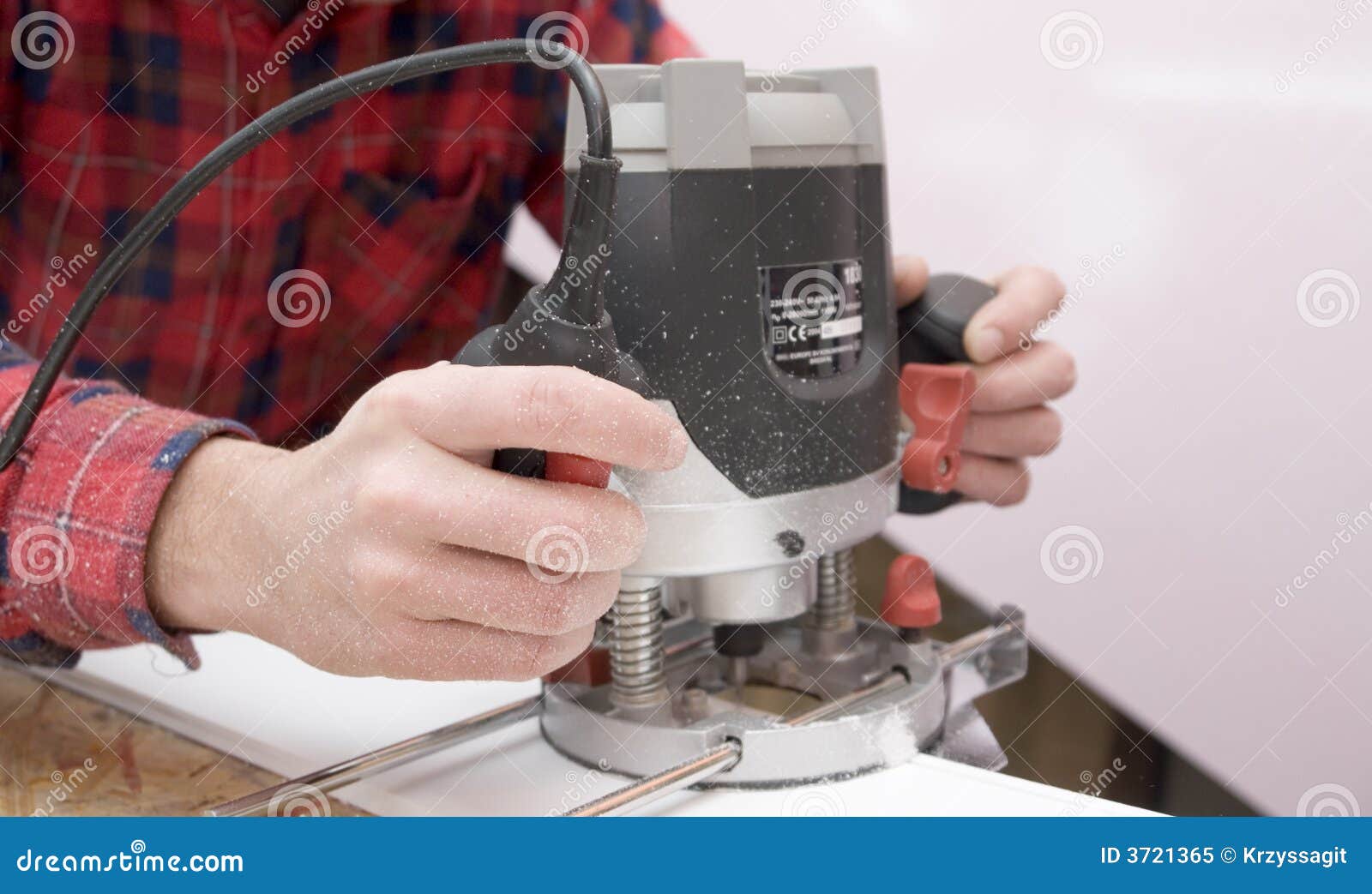 Man Using Electric Router stock image. Image of hobby - 3721365