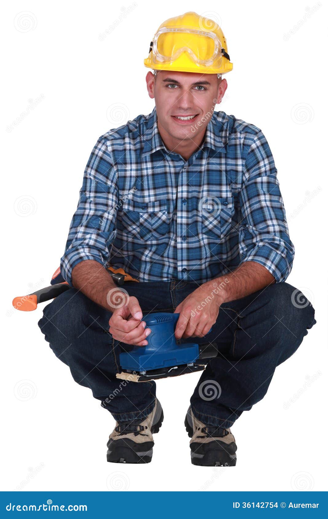 Man using electric sander stock photo. Image of beltsander - 36142754