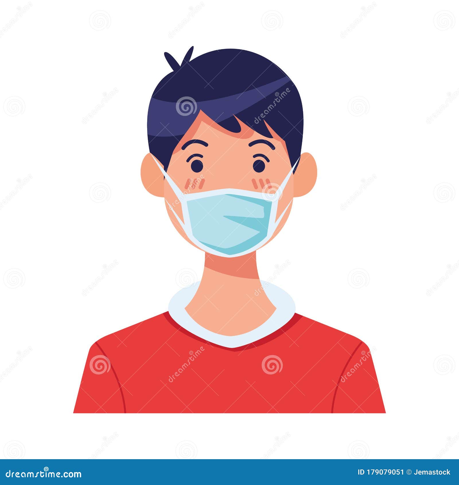 Man Using Face Mask Character Stock Vector - Illustration of protection ...