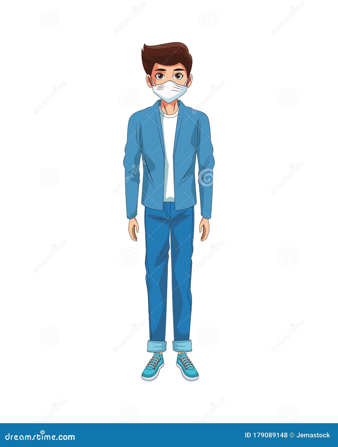 Man Using Face Mask Character Stock Vector - Illustration of pandemic ...