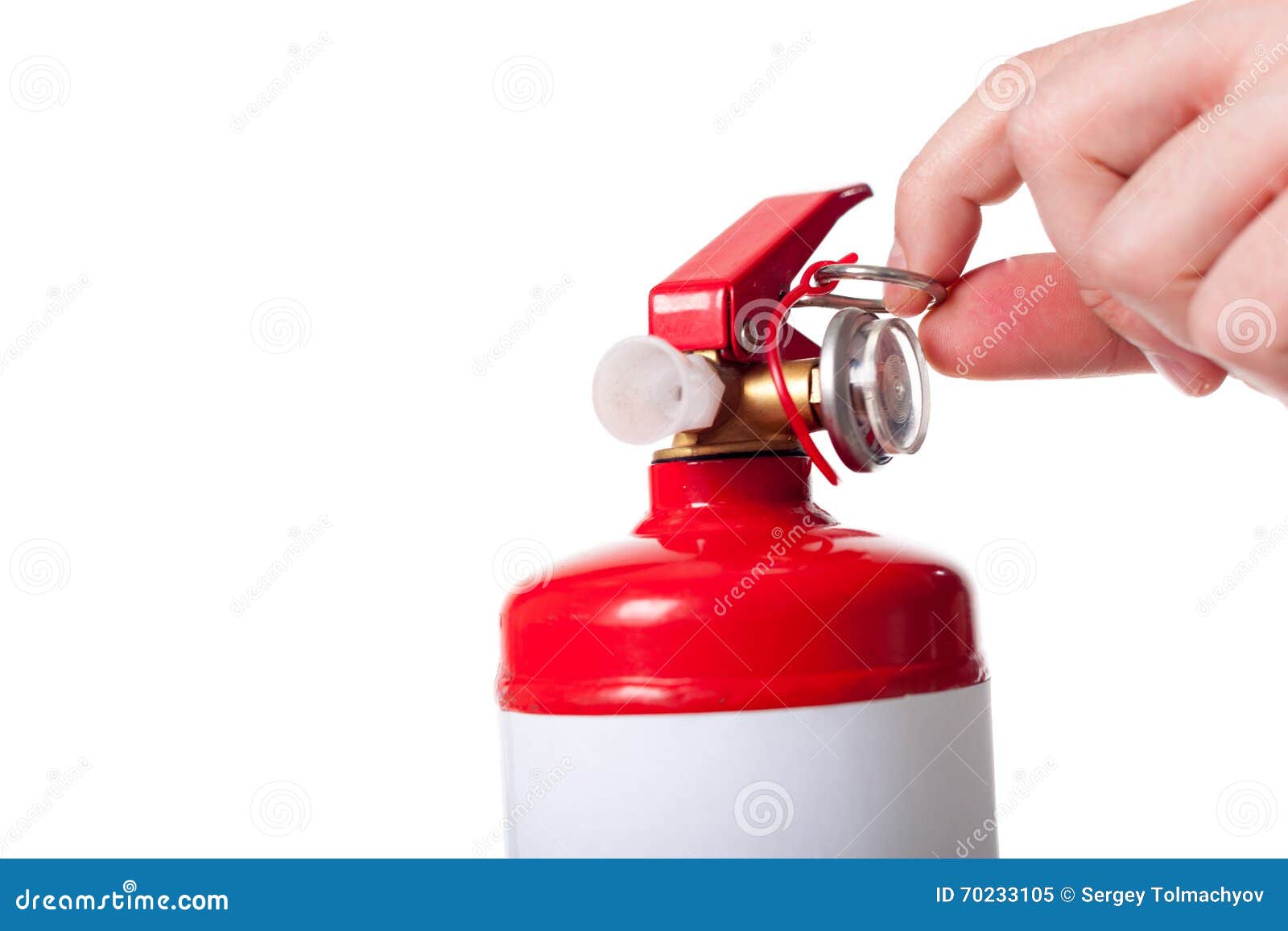 Man Using Fire Extinguisher Stock Image - Image of spraying, house ...