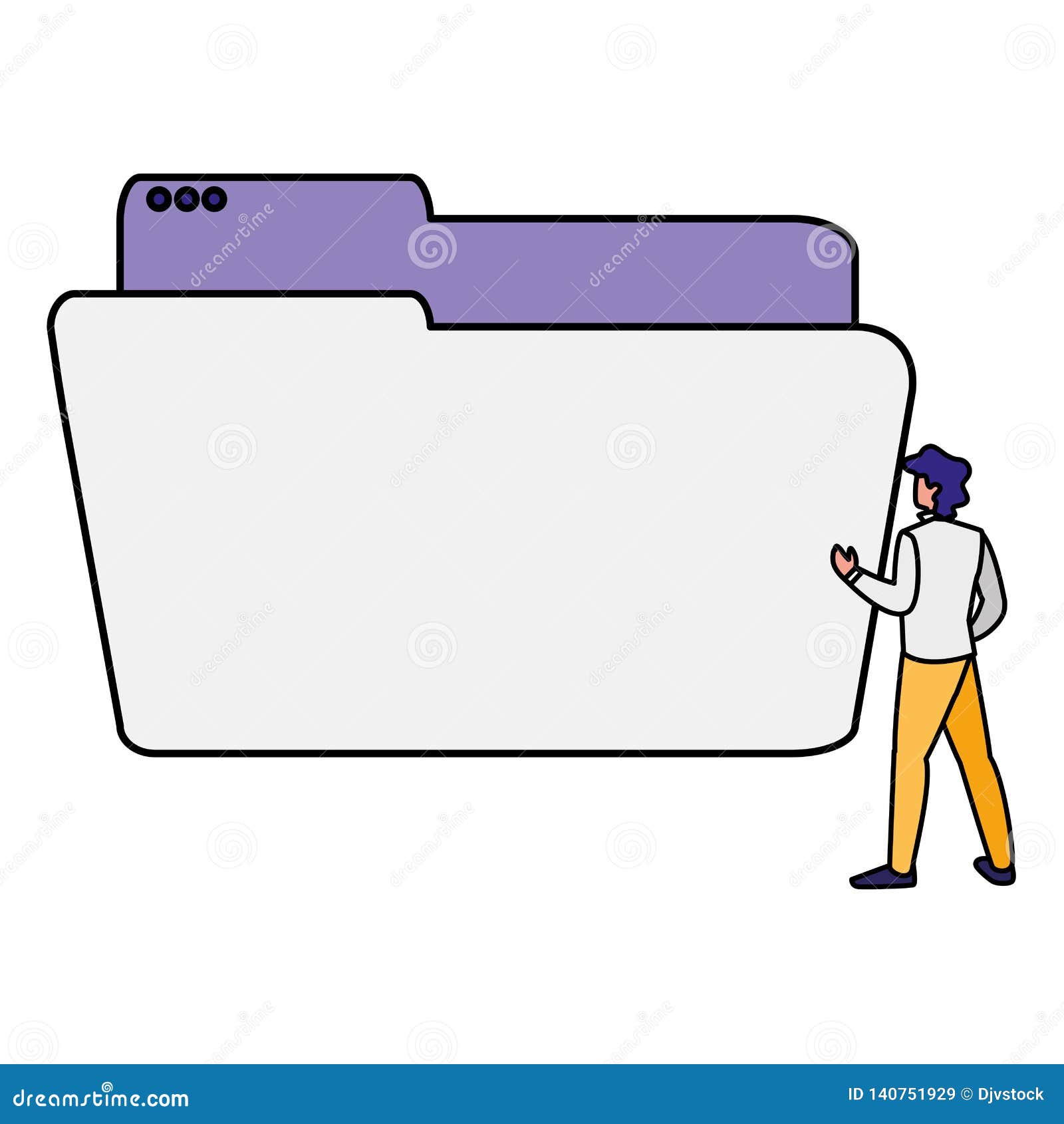 Man using folder document stock vector. Illustration of person - 140751929