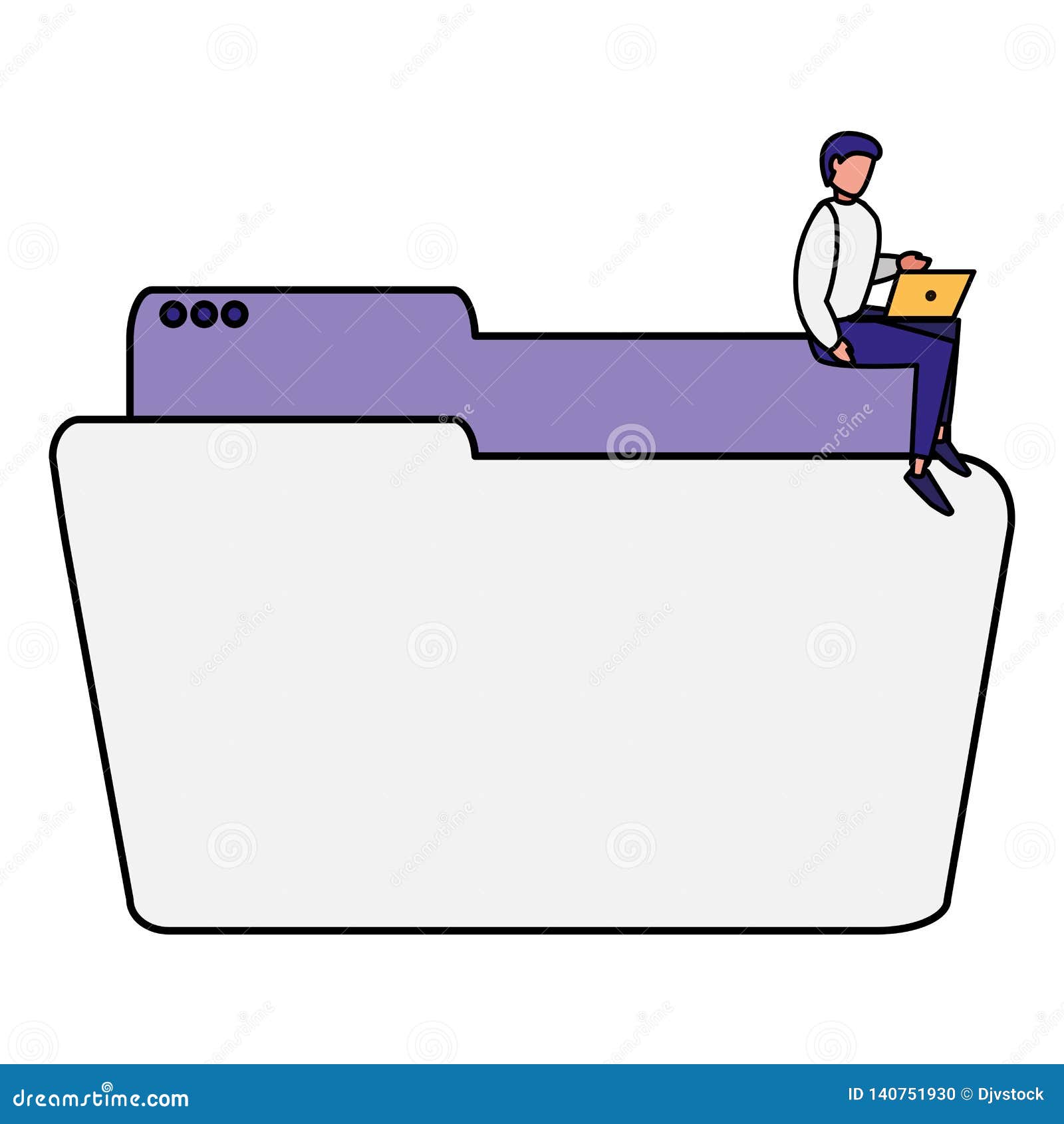 Man using folder document stock vector. Illustration of organize ...