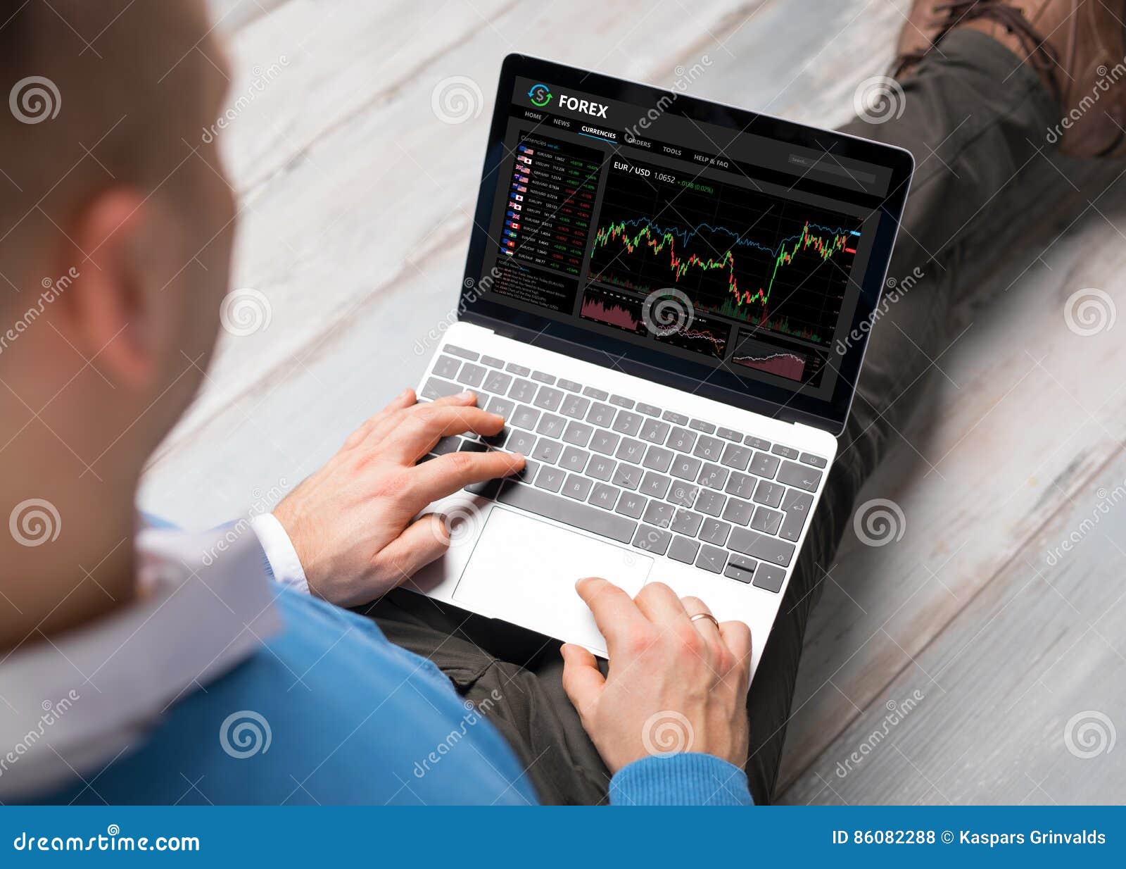 Man Using Forex Trading Software Stock Photo - Image of future, forex ...