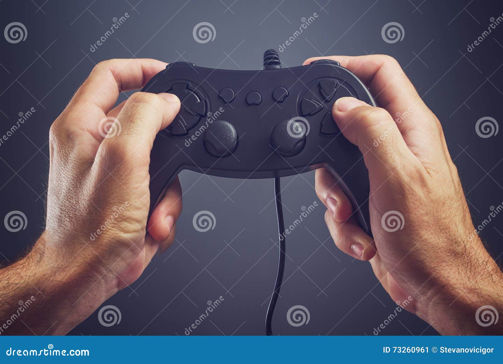 Man Using Game Pad Controller To Play Video Games Stock Image - Image ...