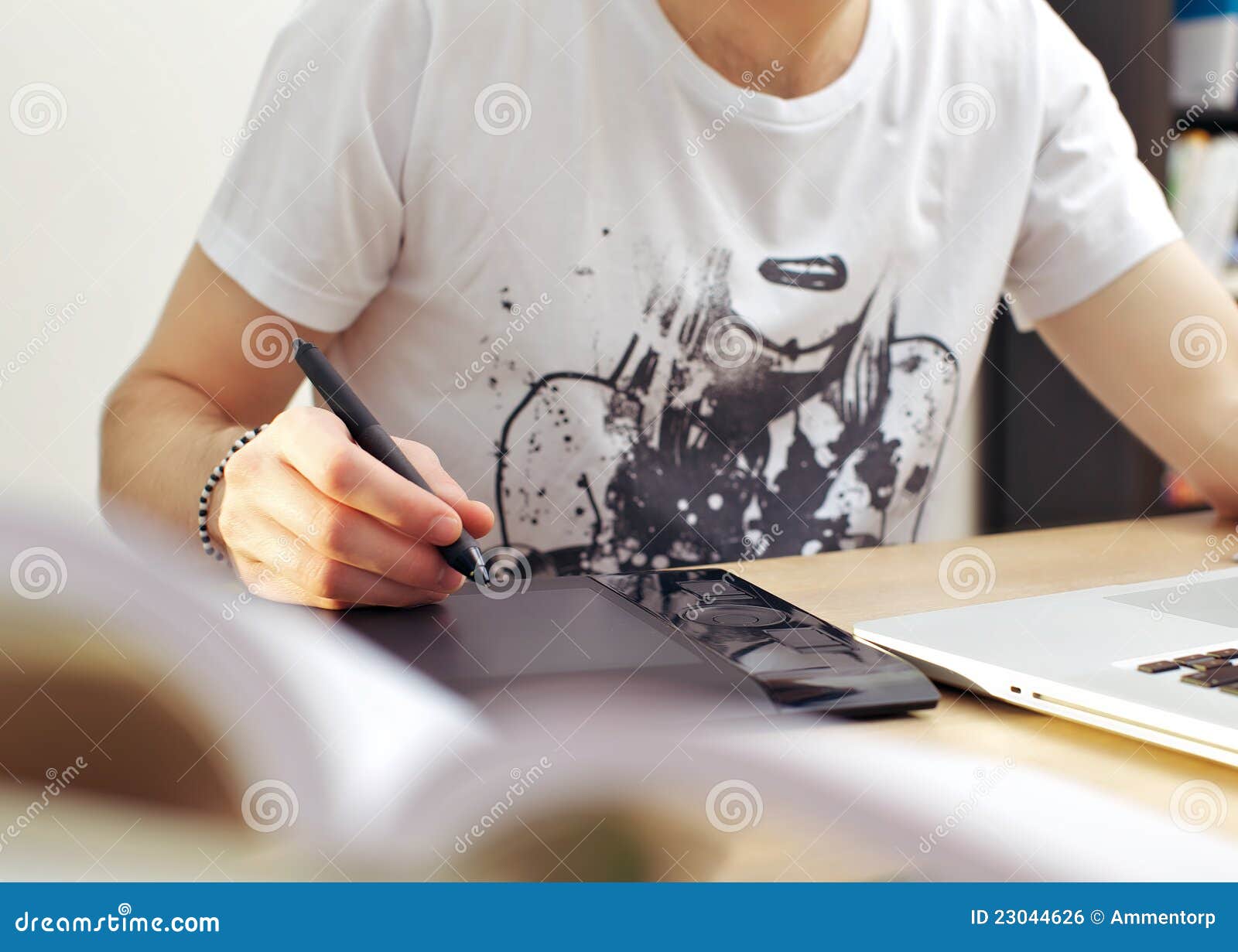 Man Using Graphics Tablet stock photo. Image of generated - 23044626