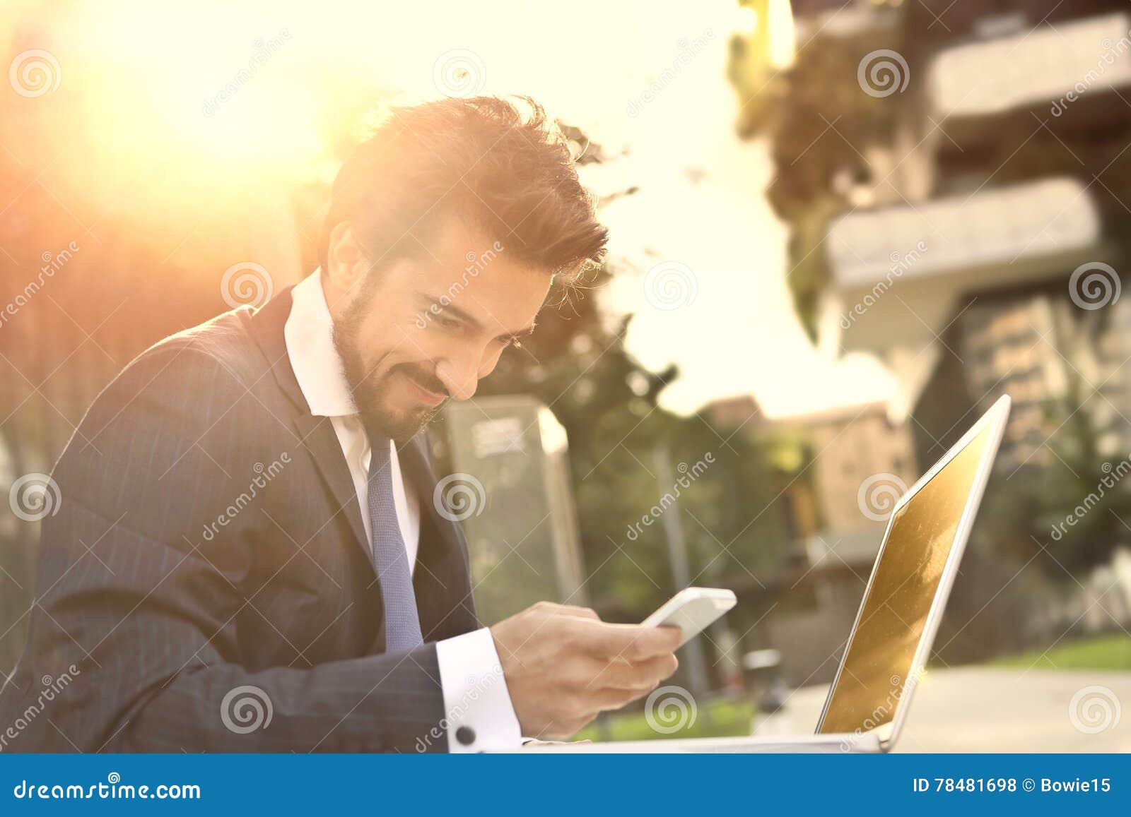 Man using his phone stock photo. Image of outdoor, travel - 78481698