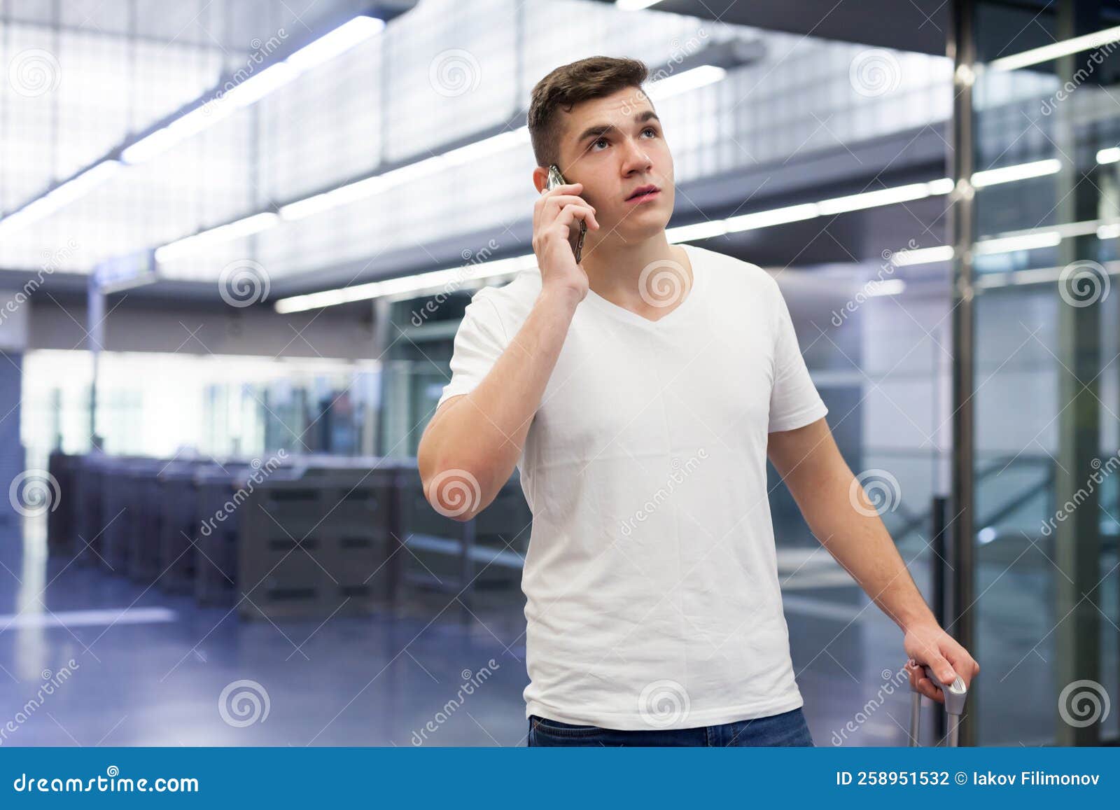 Man Using His Phone on Subway Station Stock Photo - Image of online ...