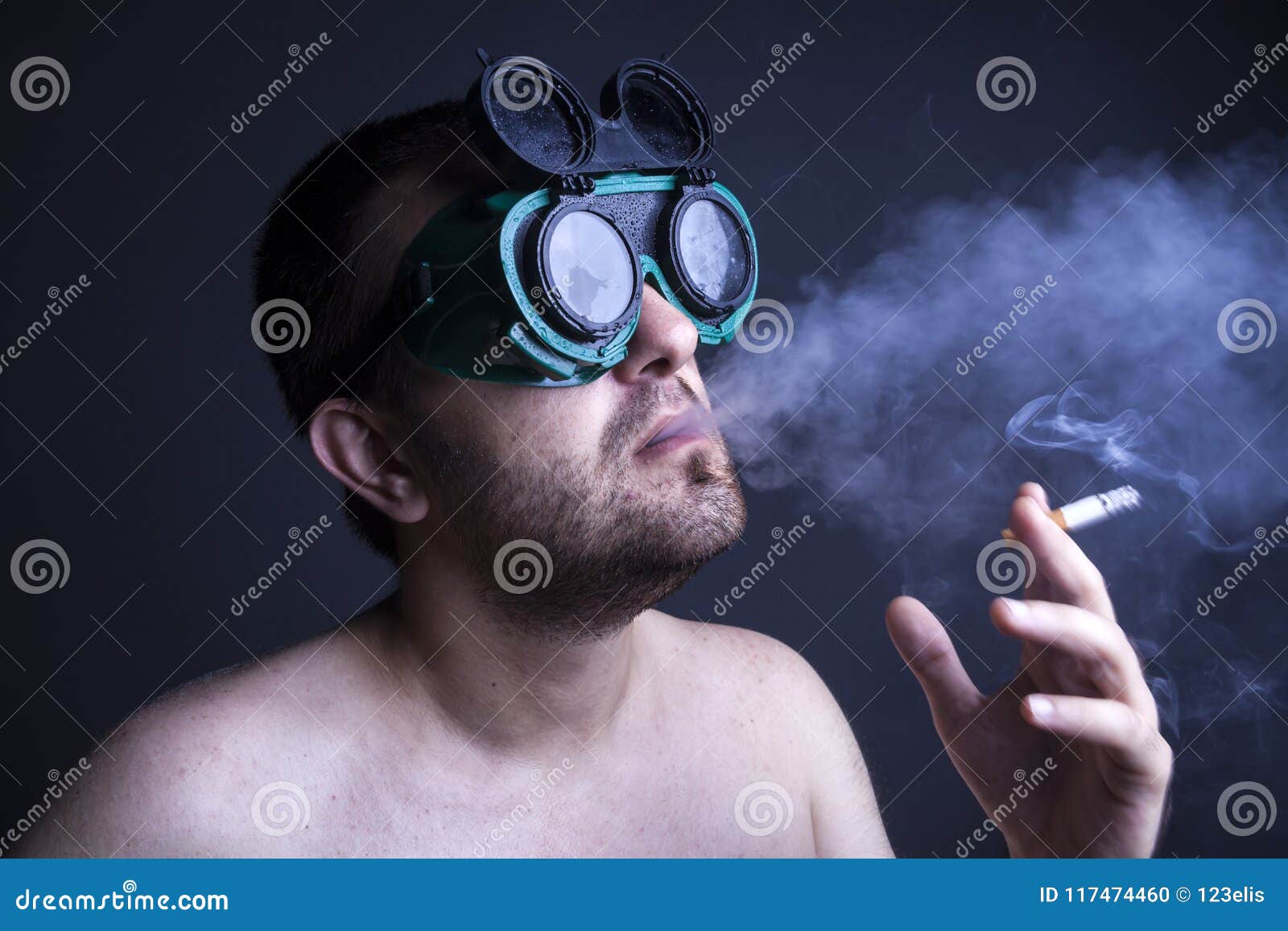 Man using joint stock photo. Image of smoke, studio - 117474460
