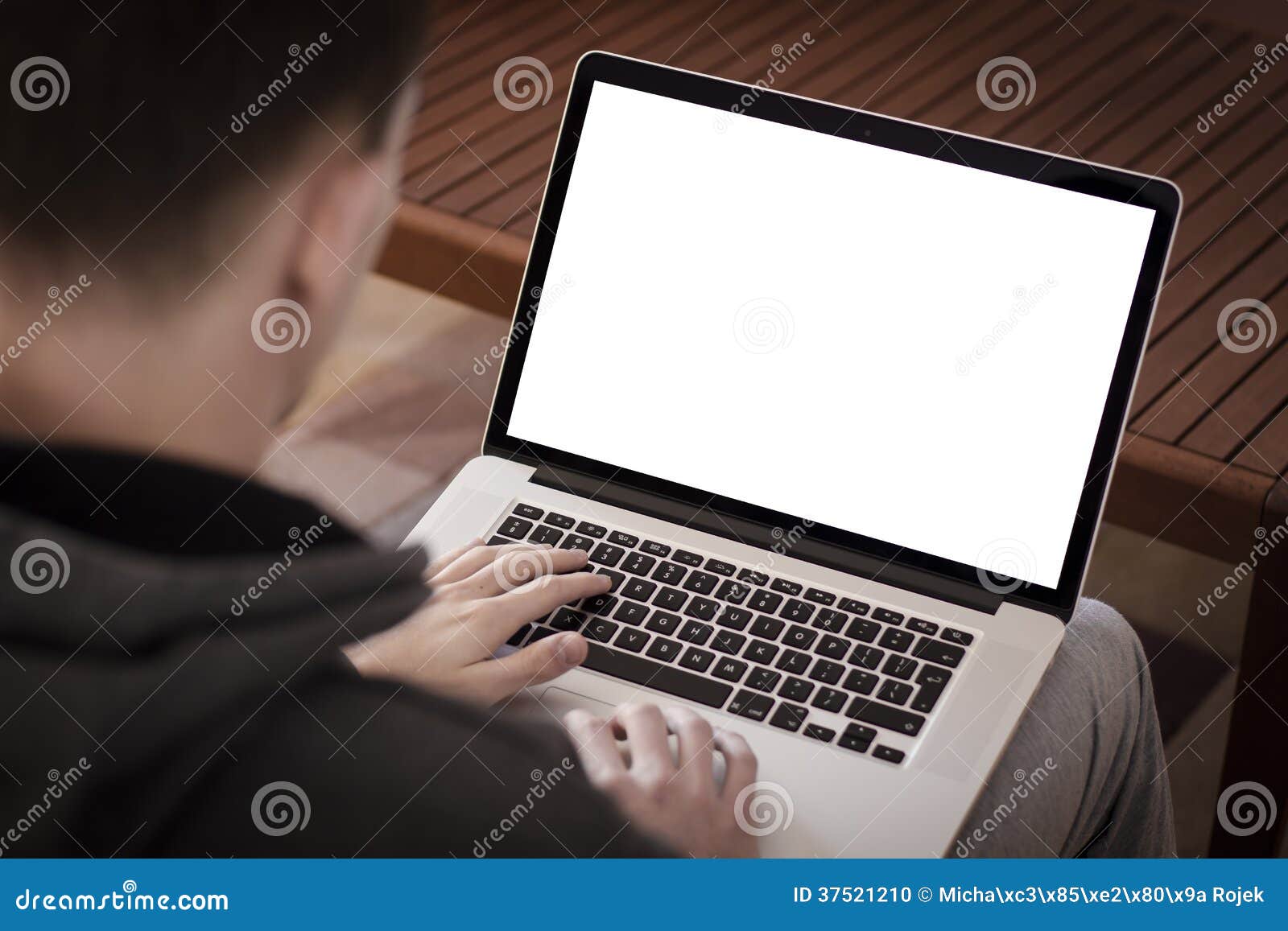 Man using Laptop editorial image. Image of icons, hand - 37521210