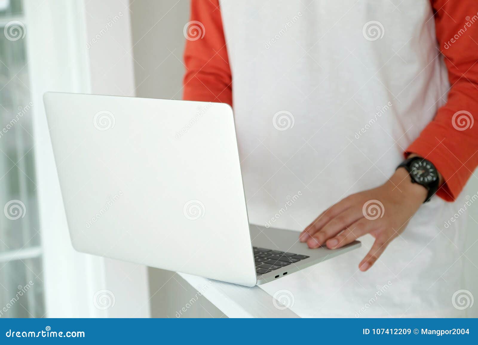 Man Using Laptop Computer, People and Technology, Lifestyles Stock ...