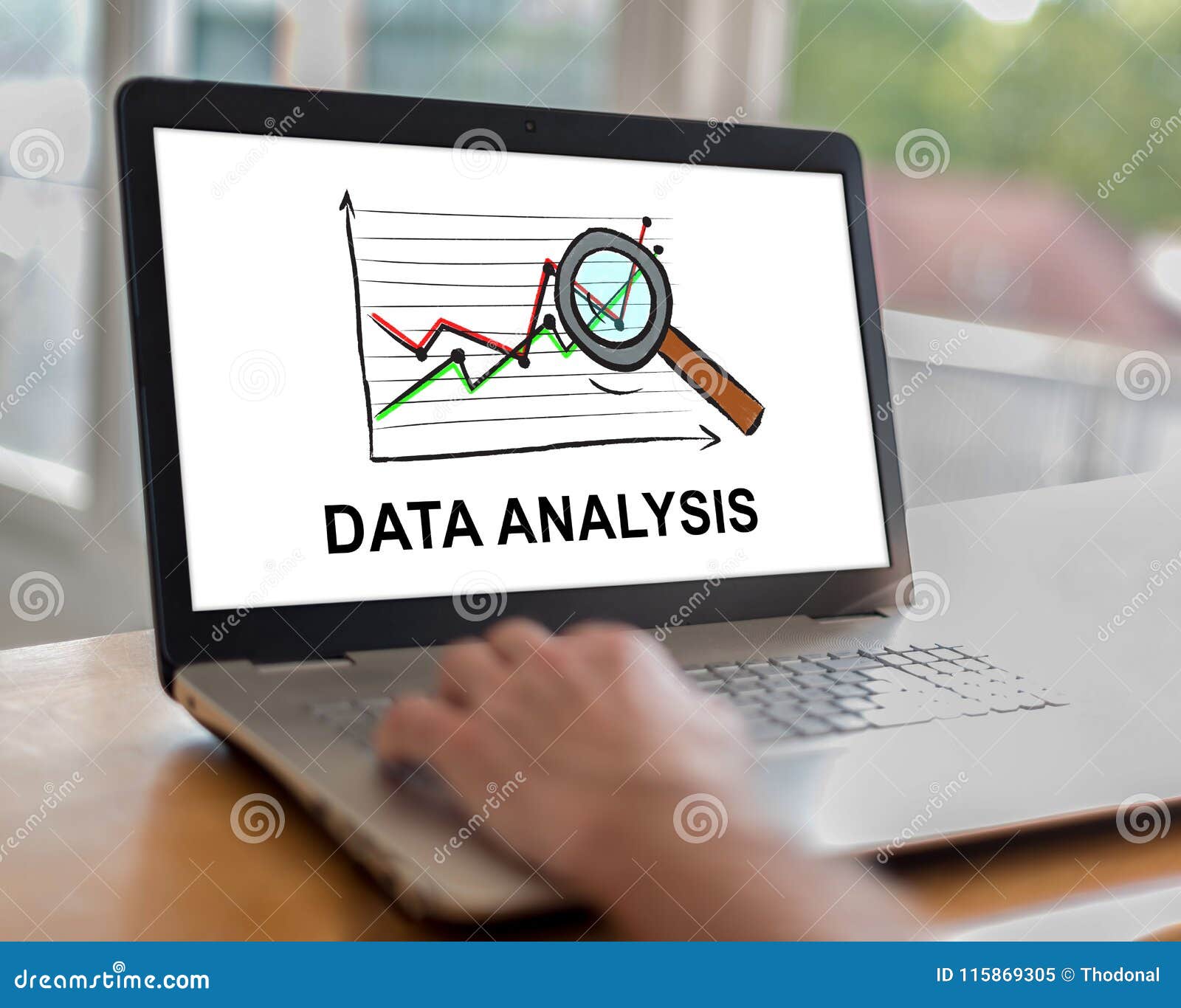 Data Analysis Concept on a Laptop Stock Image - Image of review ...
