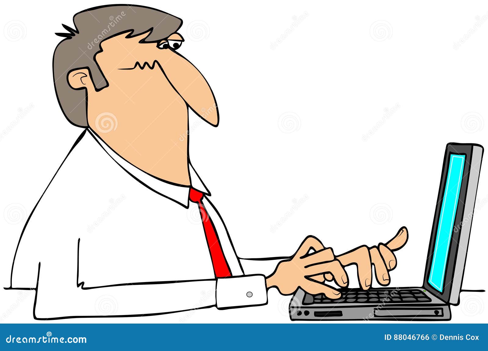 Man using a laptop stock illustration. Illustration of keyboard - 88046766