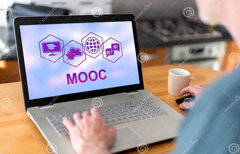 Mooc concept on a laptop stock photo. Image of school - 281831626