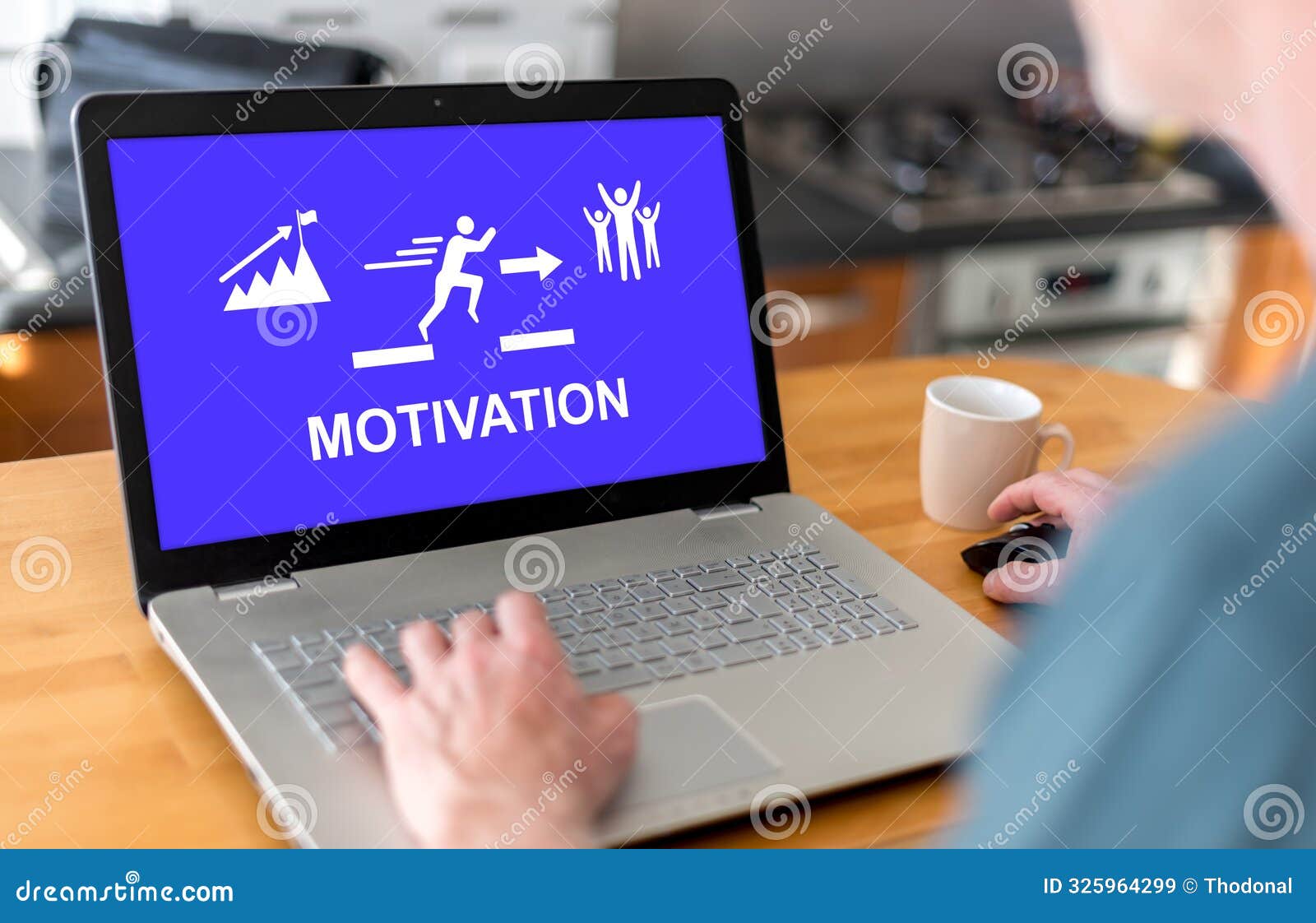Motivation Concept on a Laptop Stock Image - Image of successful ...