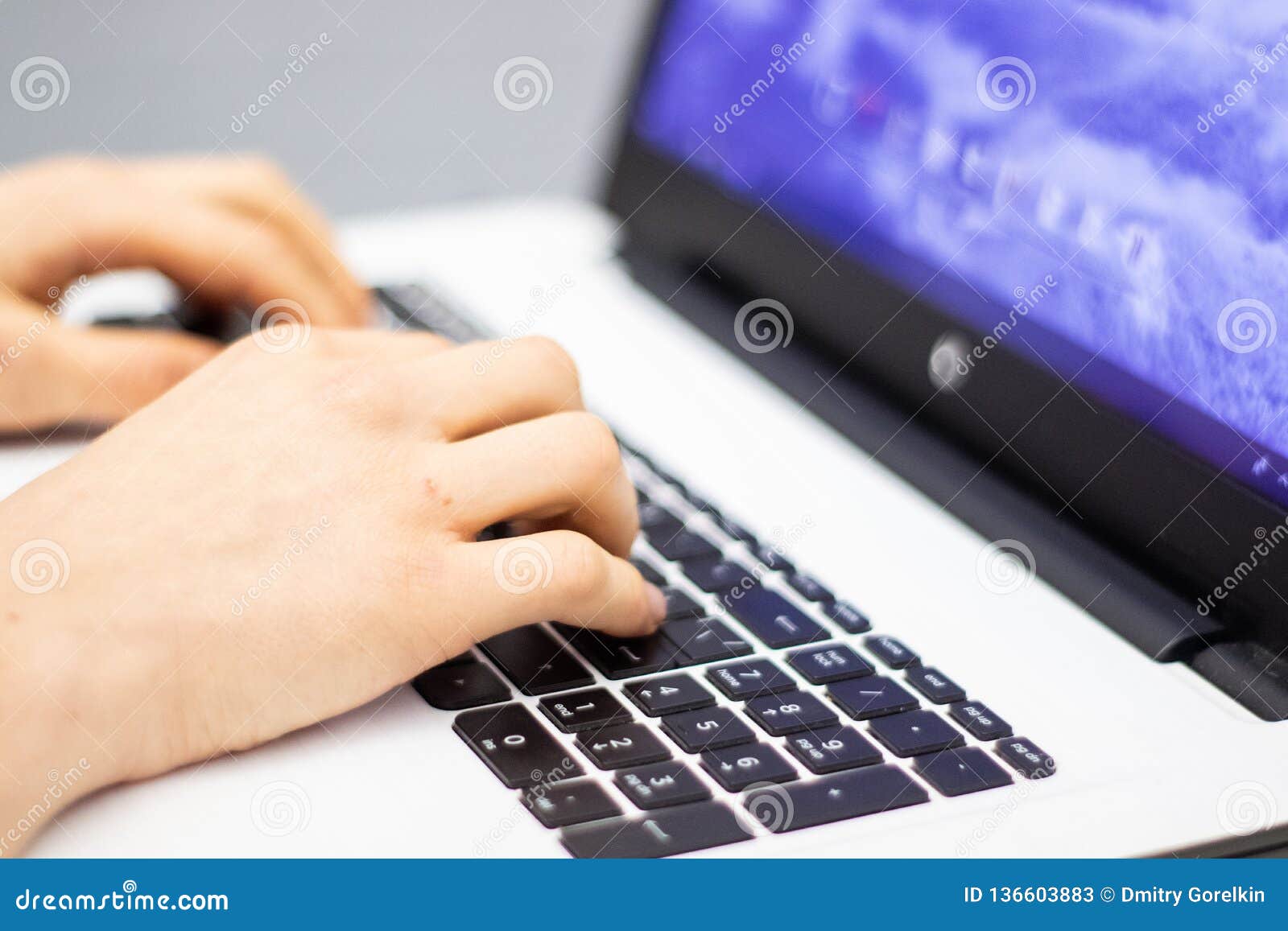 Man Using Laptop, Searching Web, Browsing Information, Stock Image ...