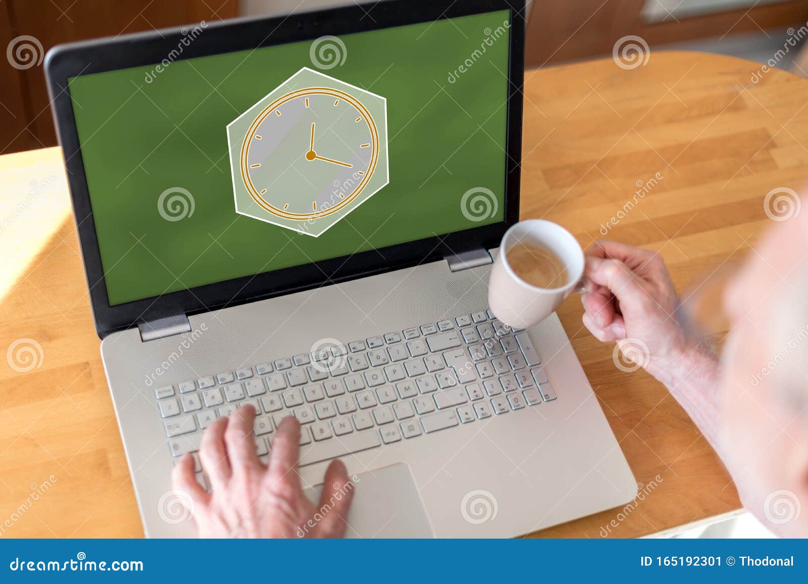 Time Management Concept on a Laptop Stock Image - Image of plan ...