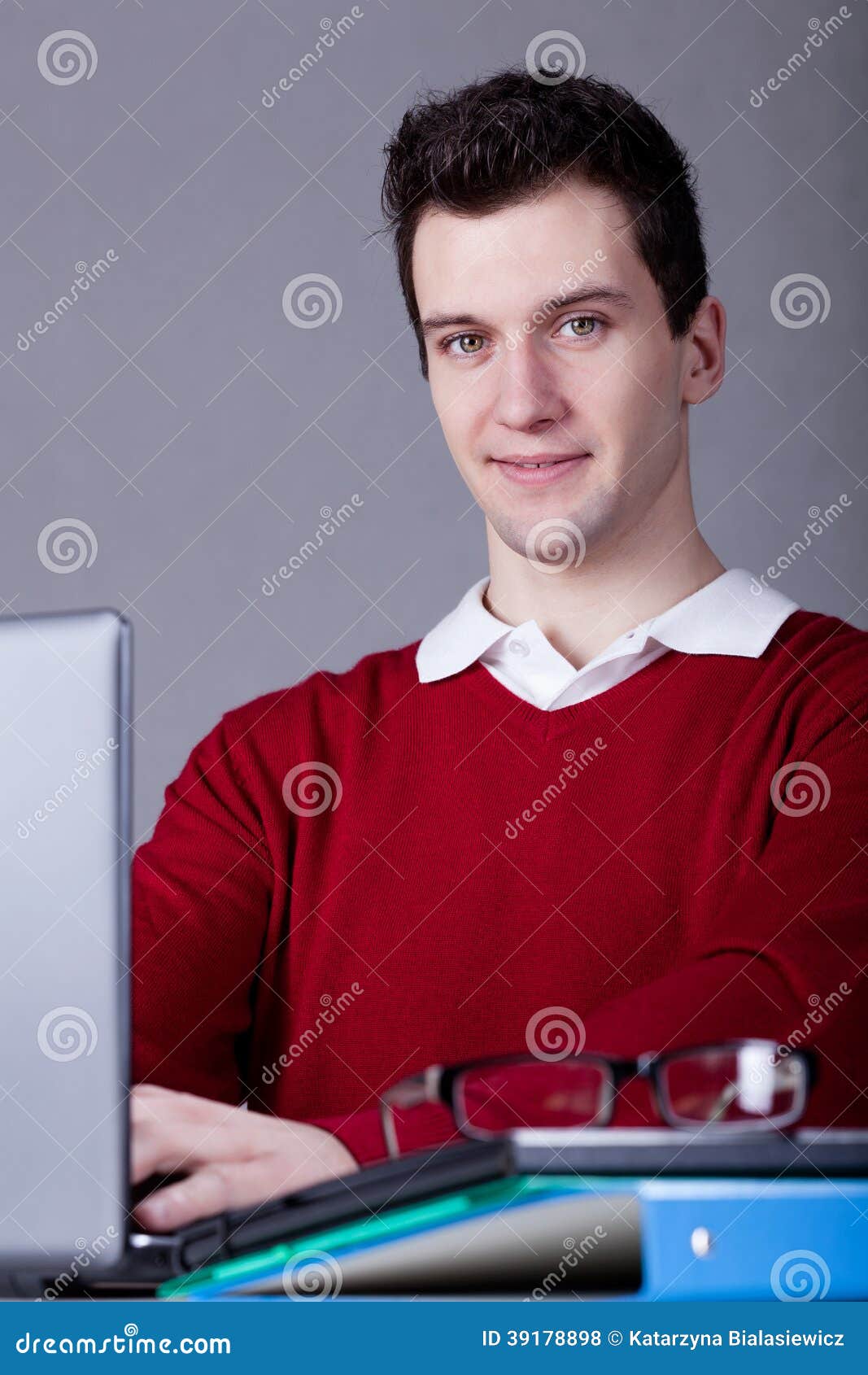 Man using laptop stock photo. Image of notebook, handsome - 39178898