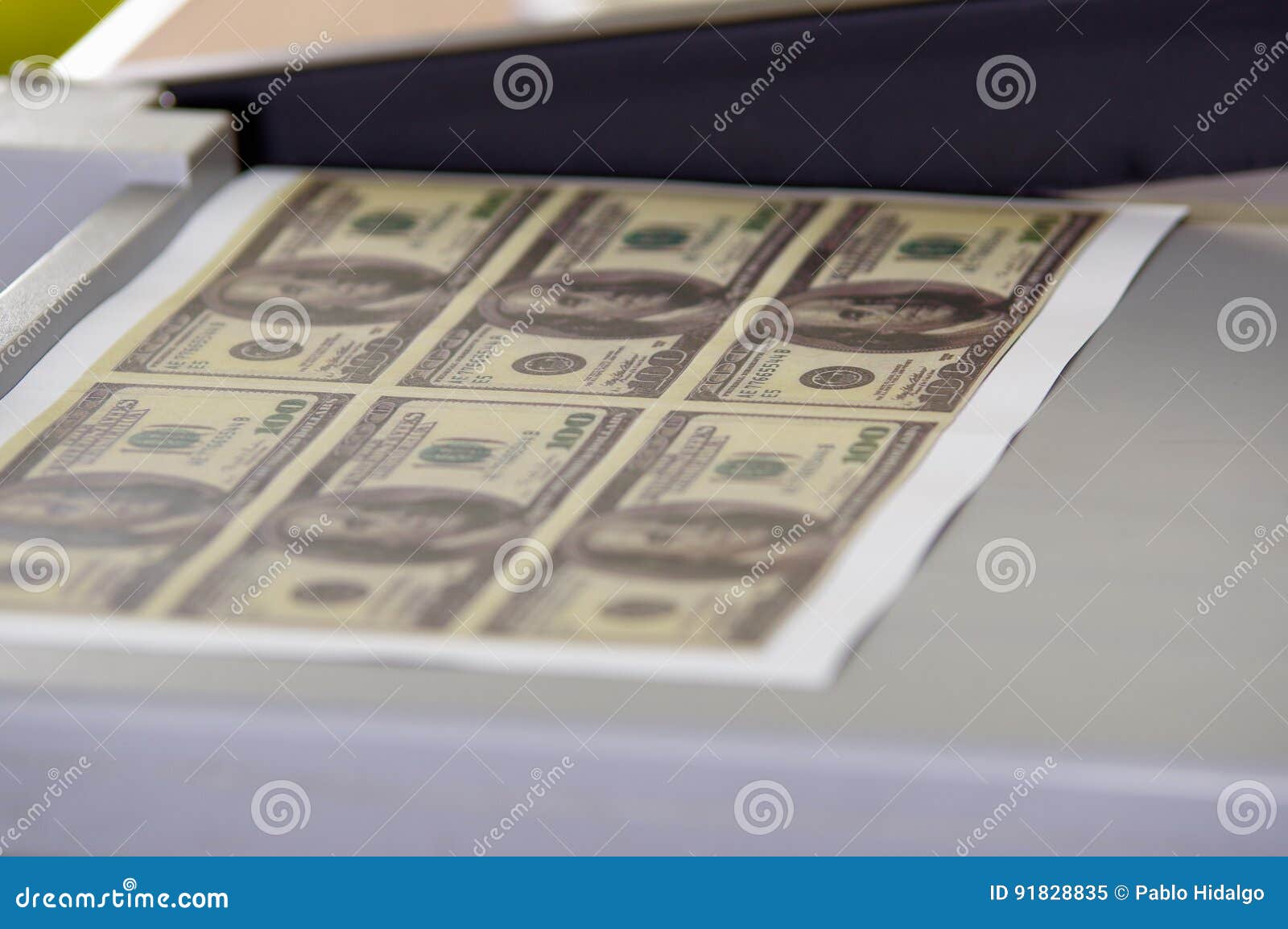 Man Using Manual Paper Cutter. Manufacture Work, Counterfeit Money ...