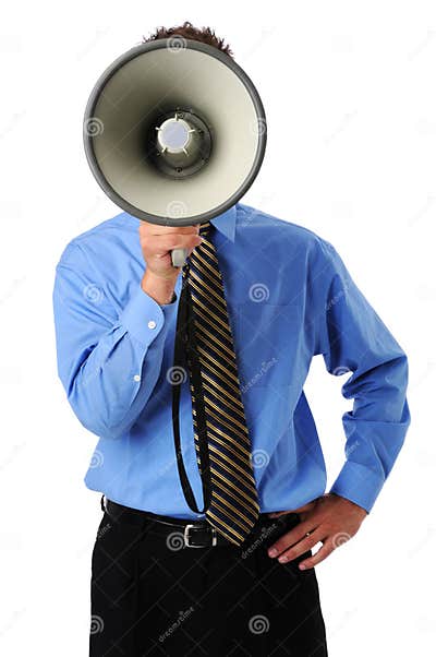 Man Using Megaphone stock image. Image of message, body - 5983565