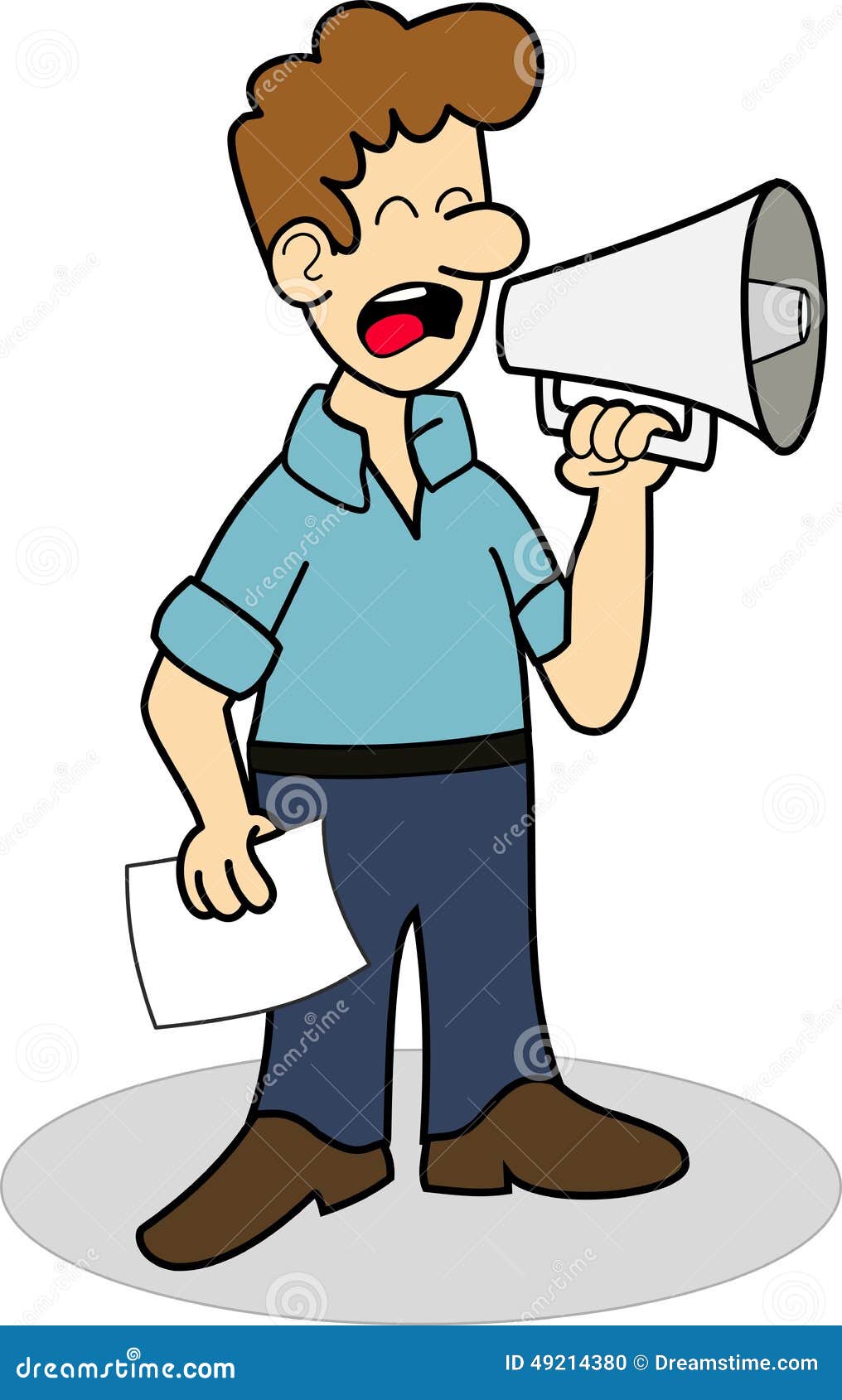 Man using megaphone stock illustration. Illustration of yell - 49214380