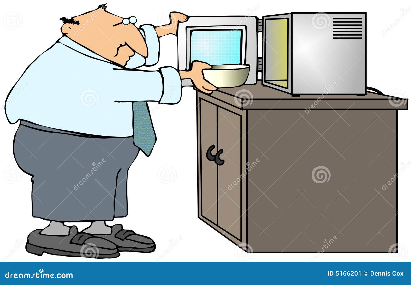 Man Using a Microwave Oven stock illustration. Illustration of counter ...