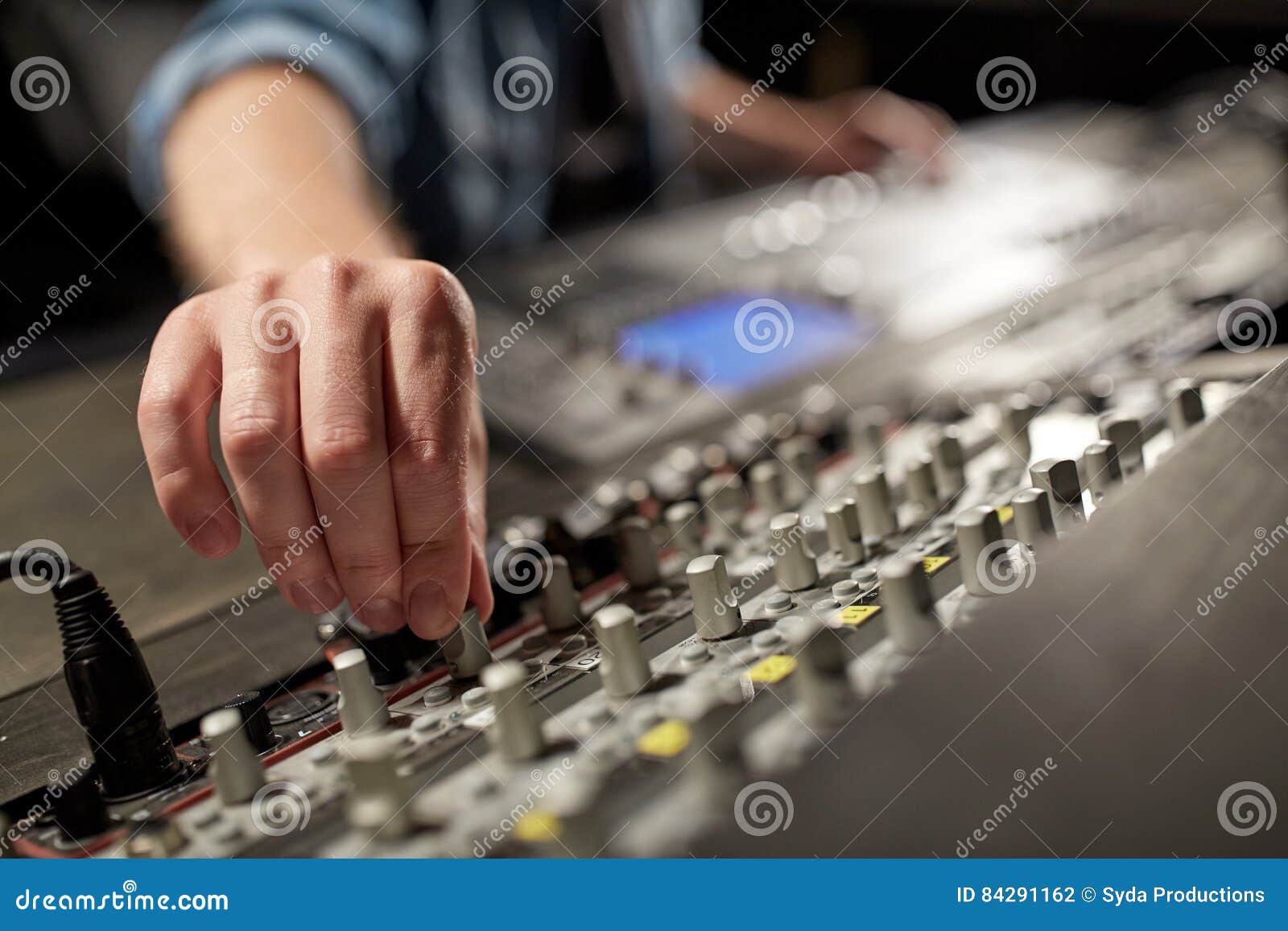 Man Using Mixing Console in Music Recording Studio Stock Photo - Image ...