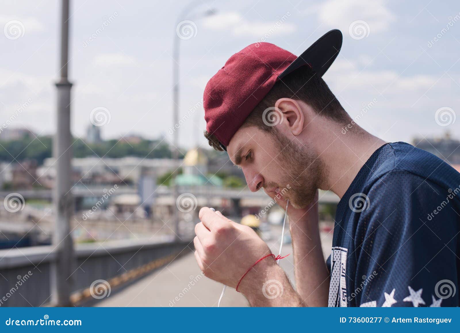 Man using mobile app stock image. Image of listening - 73600277