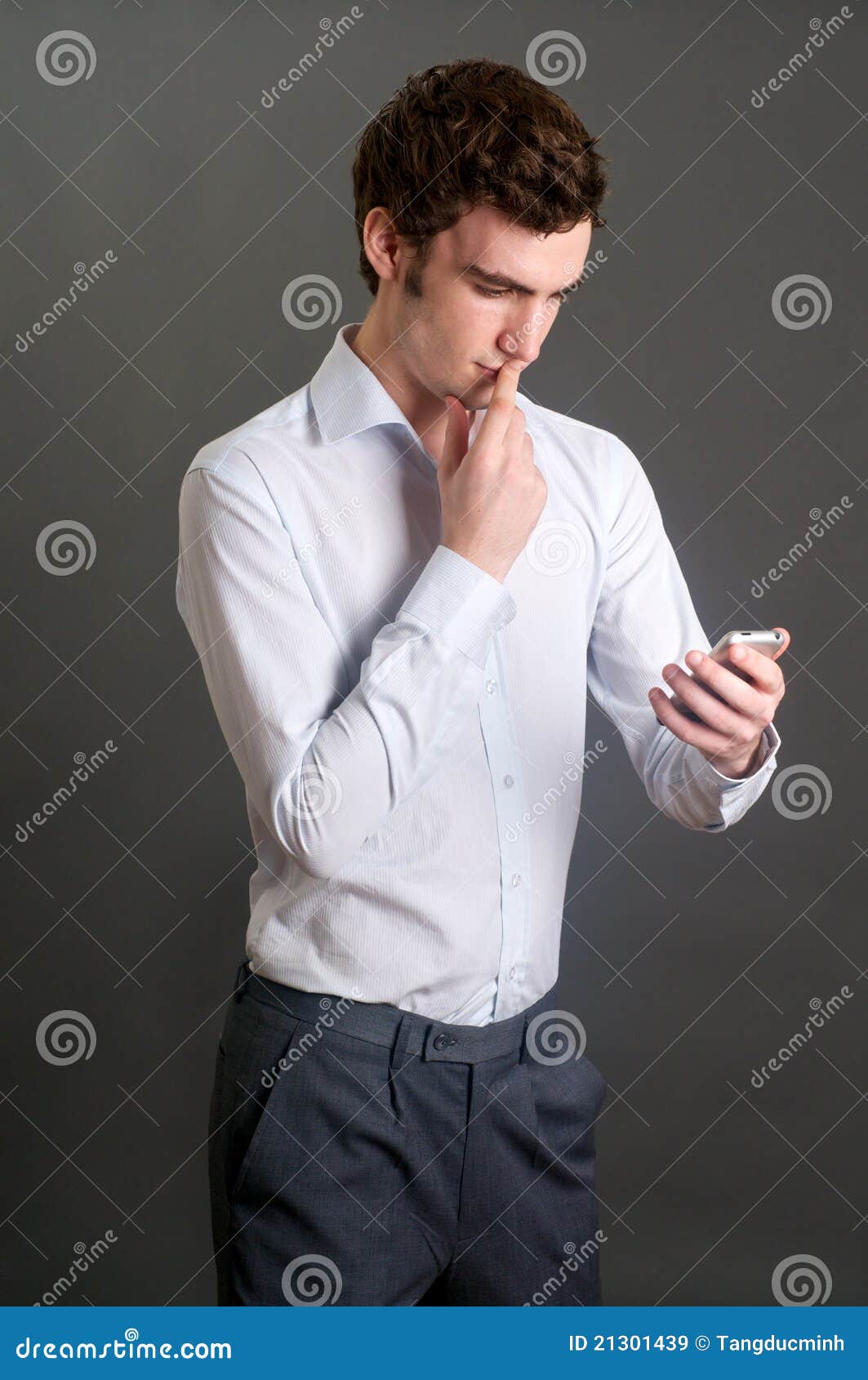 Man using mobile phone stock image. Image of successful - 21301439