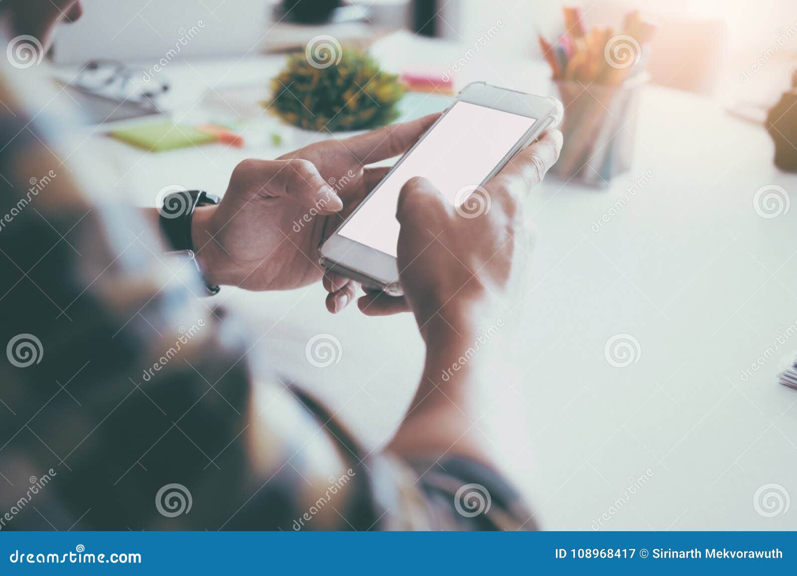 Man Using Mobilephone. Wireless Technology Concept. Stock Image - Image ...