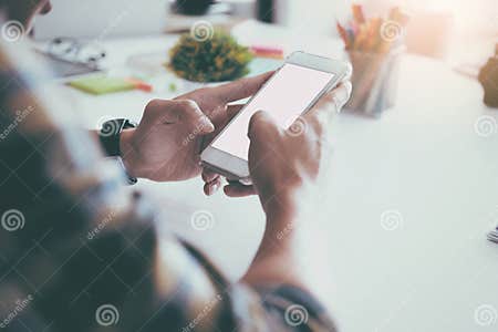 Man Using Mobilephone. Wireless Technology Concept. Stock Image - Image ...