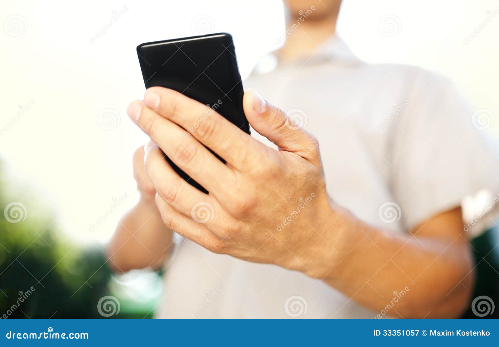 Man Using Mobile Smart Phone Stock Image - Image of communication ...