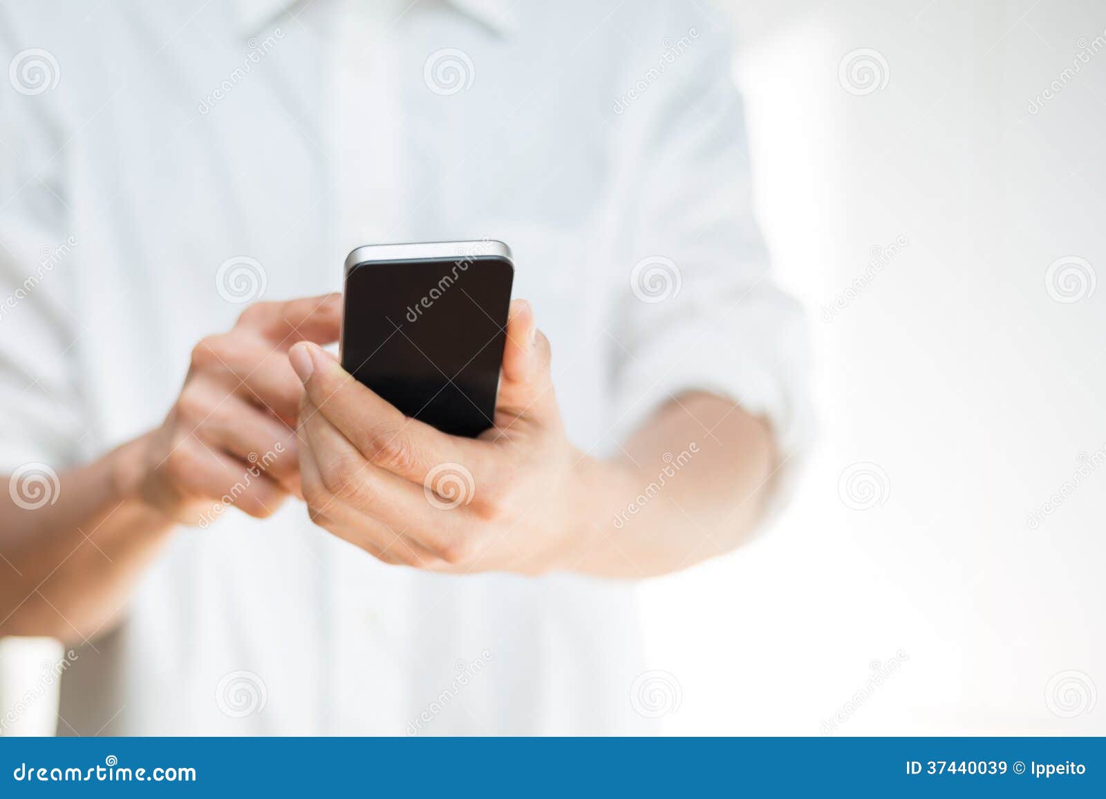 Man Using a Mobile Smartphone Stock Image - Image of touching ...