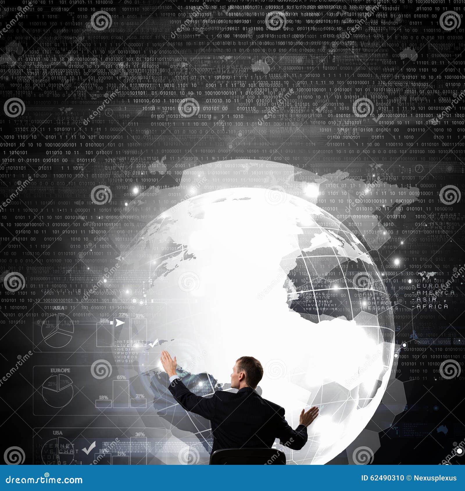 Man Using Modern Technologies Stock Photo - Image of touch, network ...