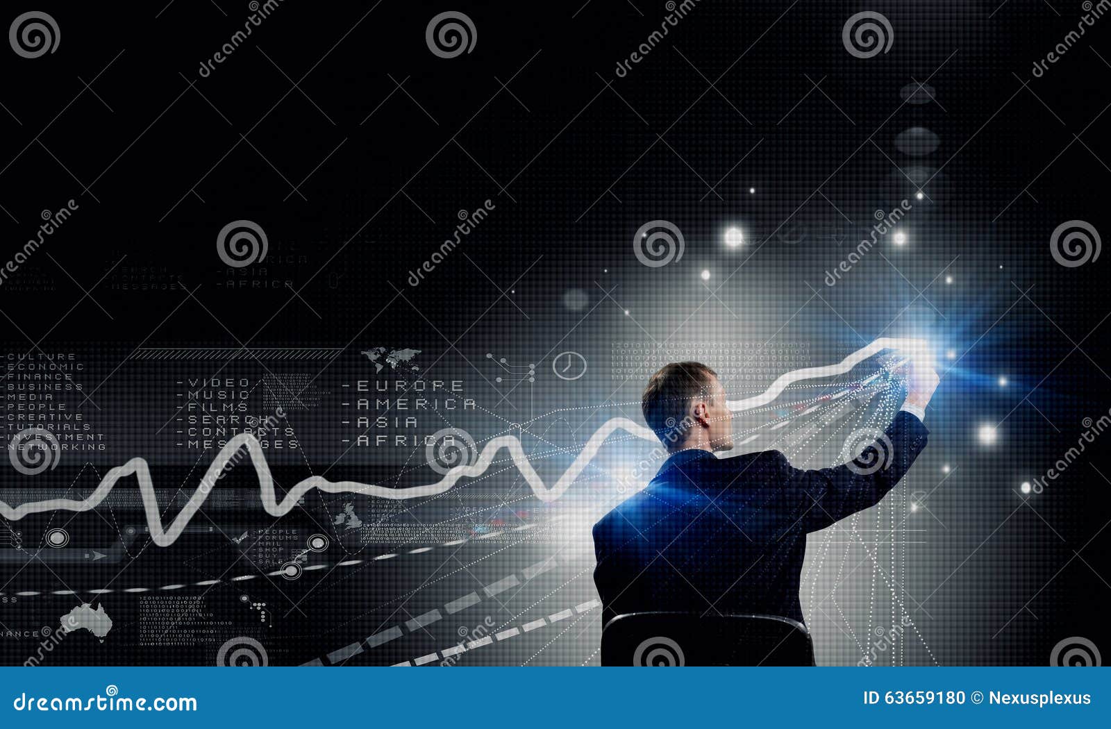Man Using Modern Technologies Stock Photo - Image of graph, internet ...