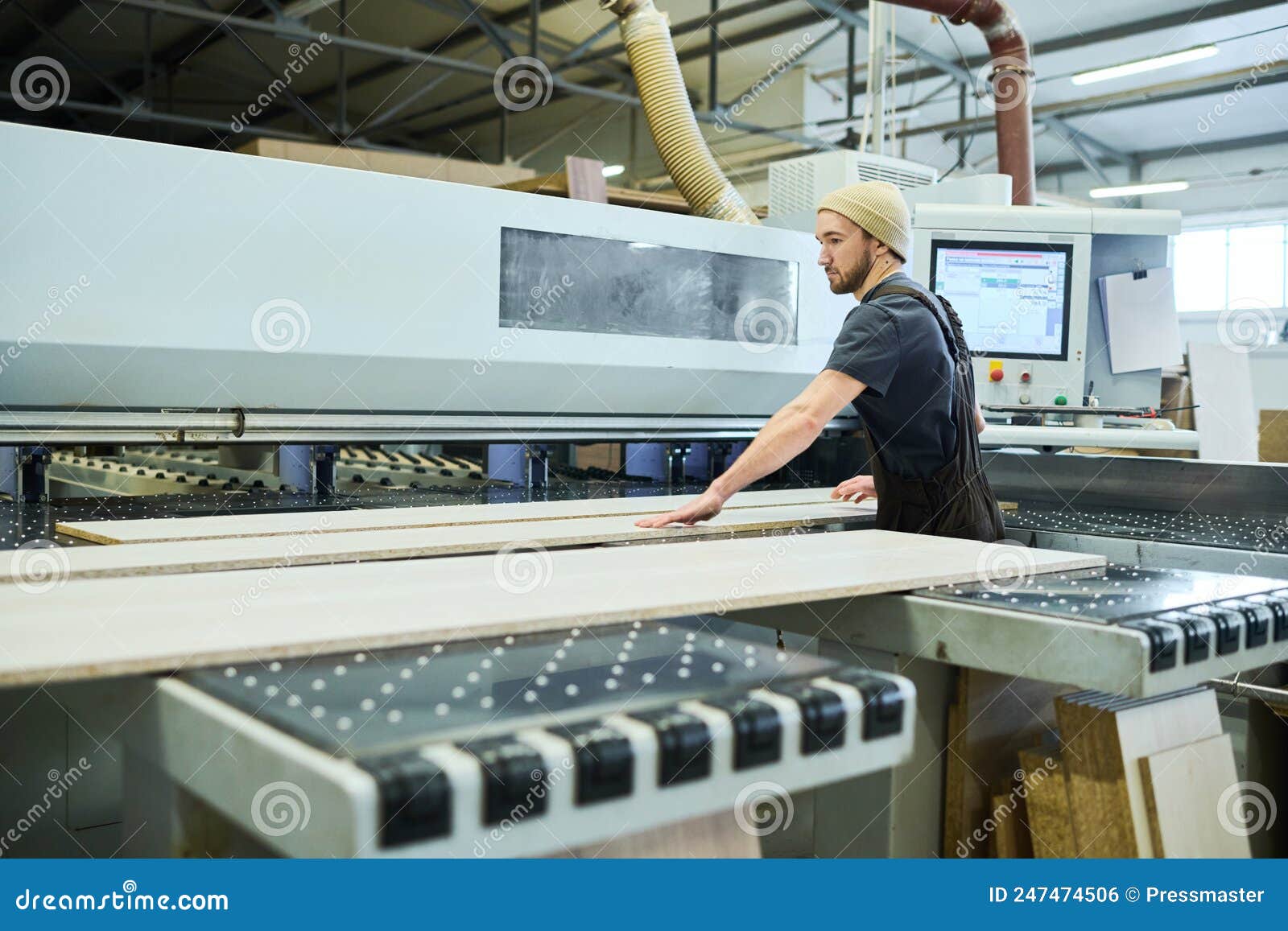 Man Using Modern Technology at Factory Stock Photo - Image of labor ...
