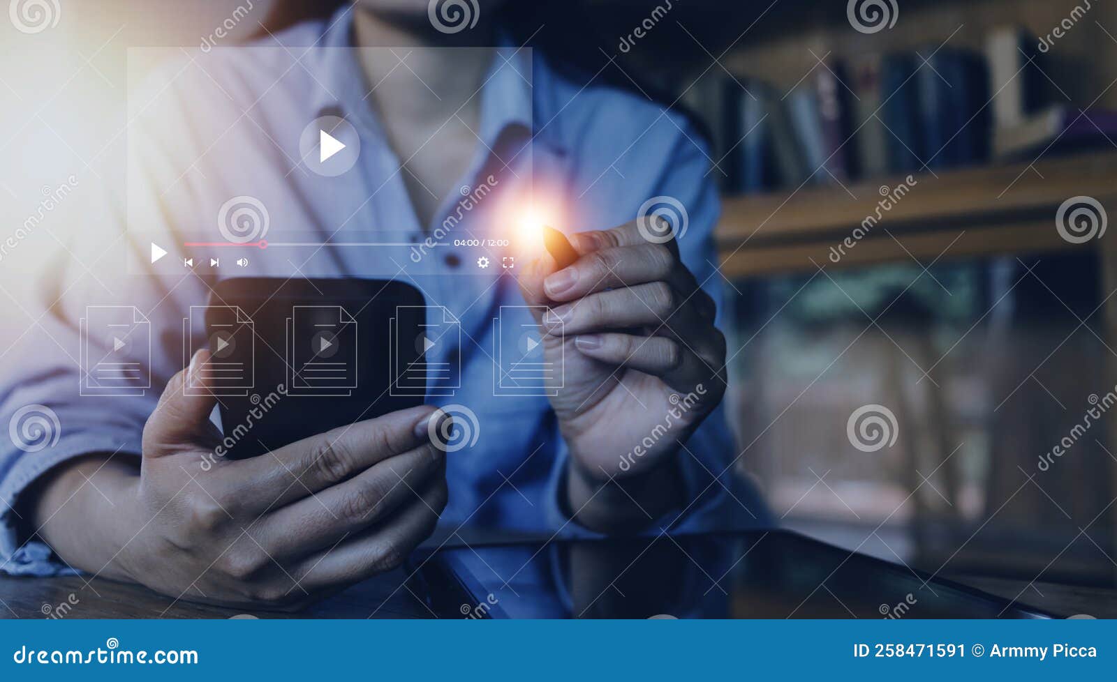 Man Using Mouse and Keyboard for Streaming Online, Watching Video on ...